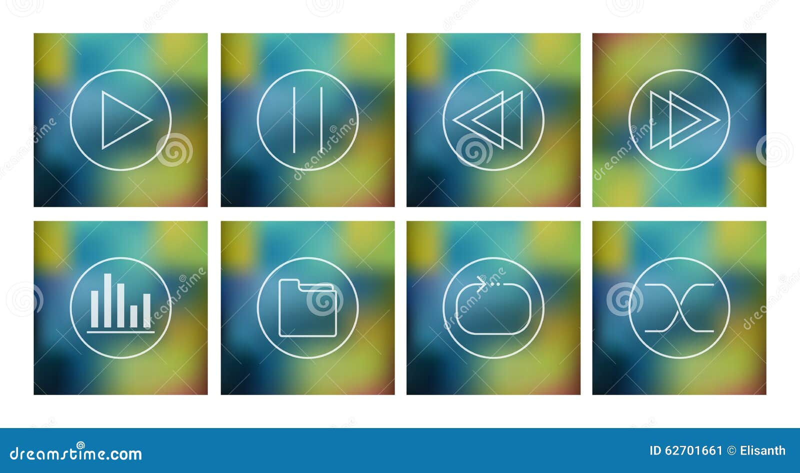 Vector Set of Icons for Music Player Stock Vector - Illustration of ...