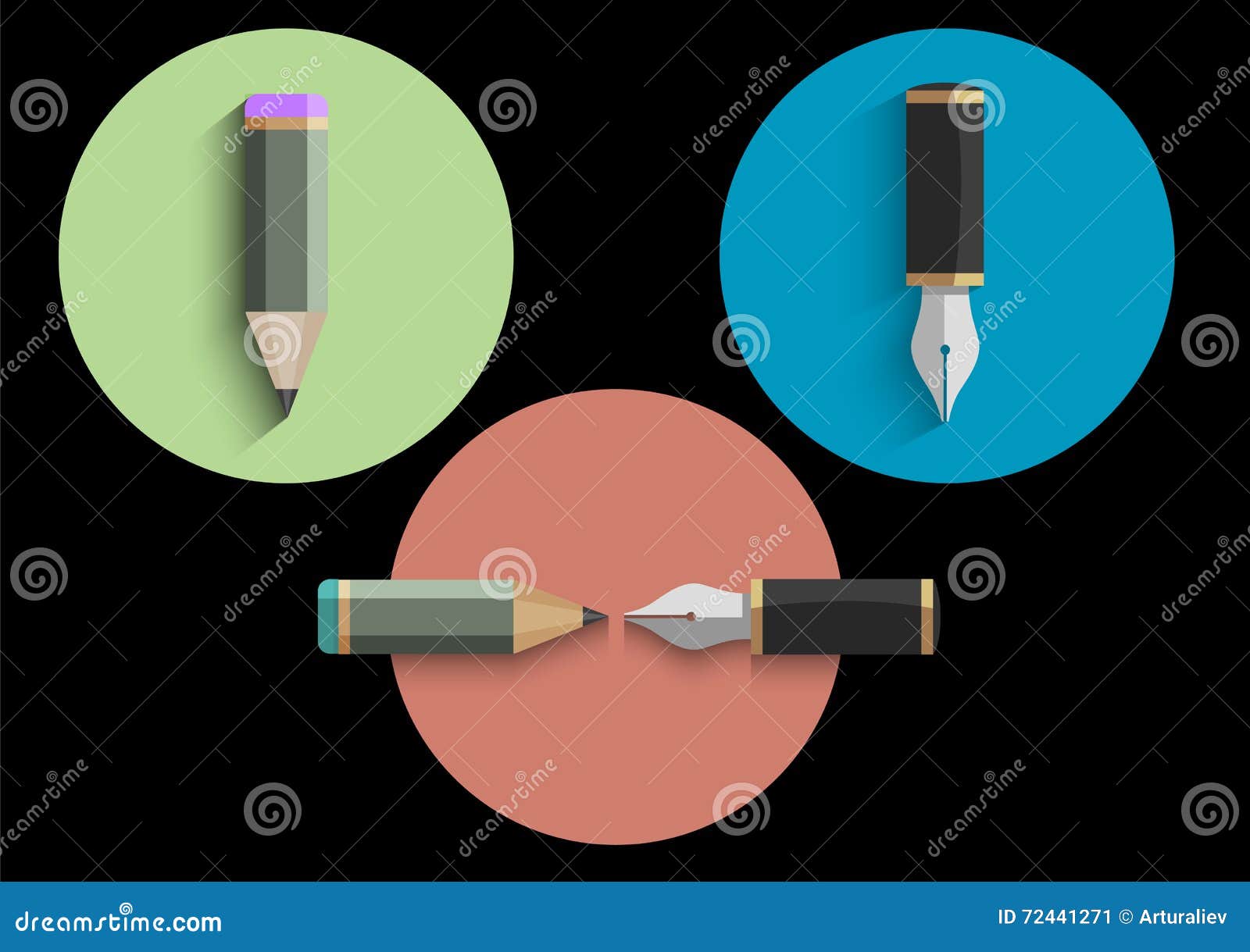 Stylized Writing Pen Design For Infographics, Business Design,step ...