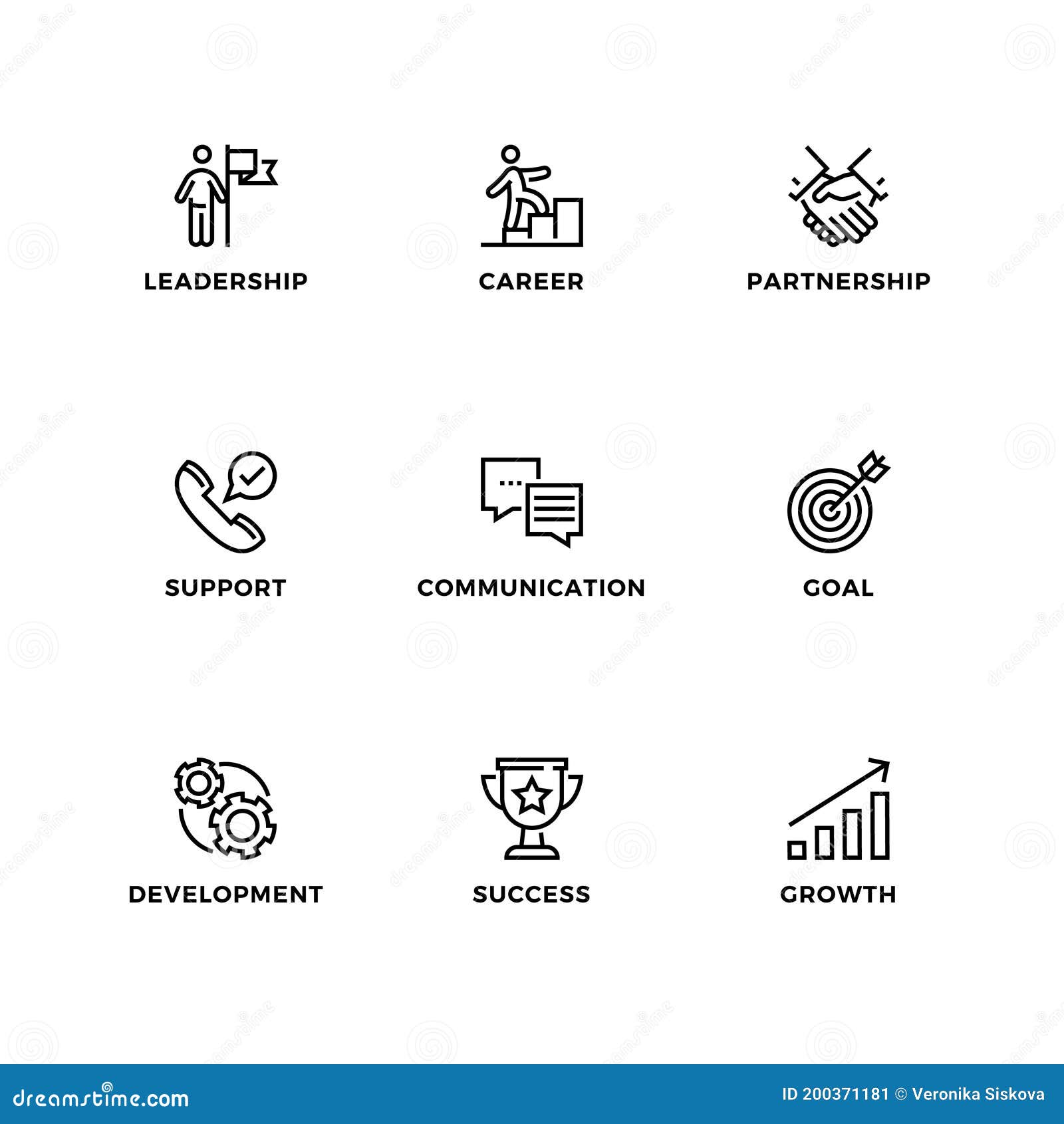 Vector Set of Icons for Teamwork Stock Vector - Illustration of badge ...