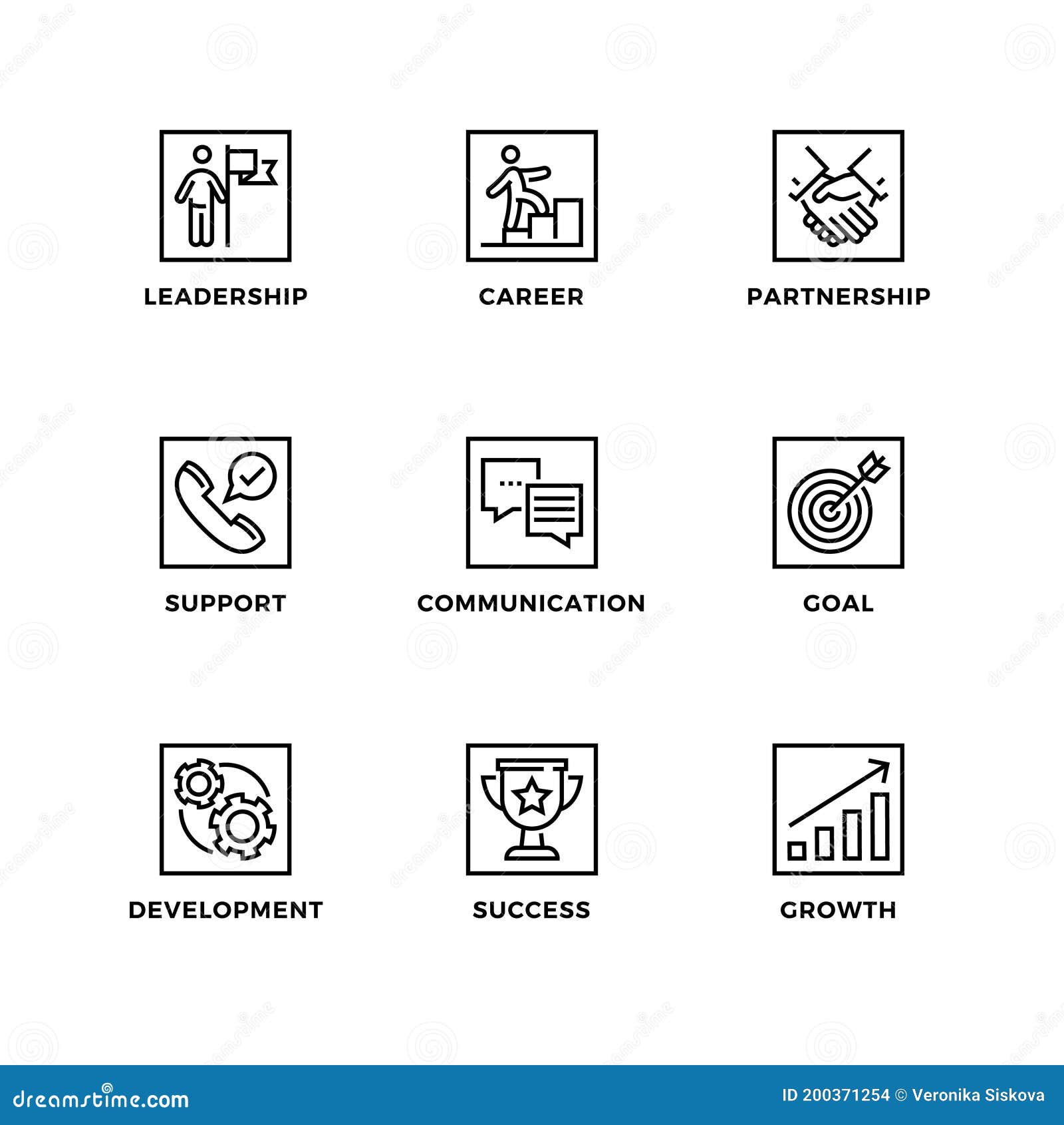 Vector Set of Icons for Teamwork Stock Vector - Illustration of leader ...