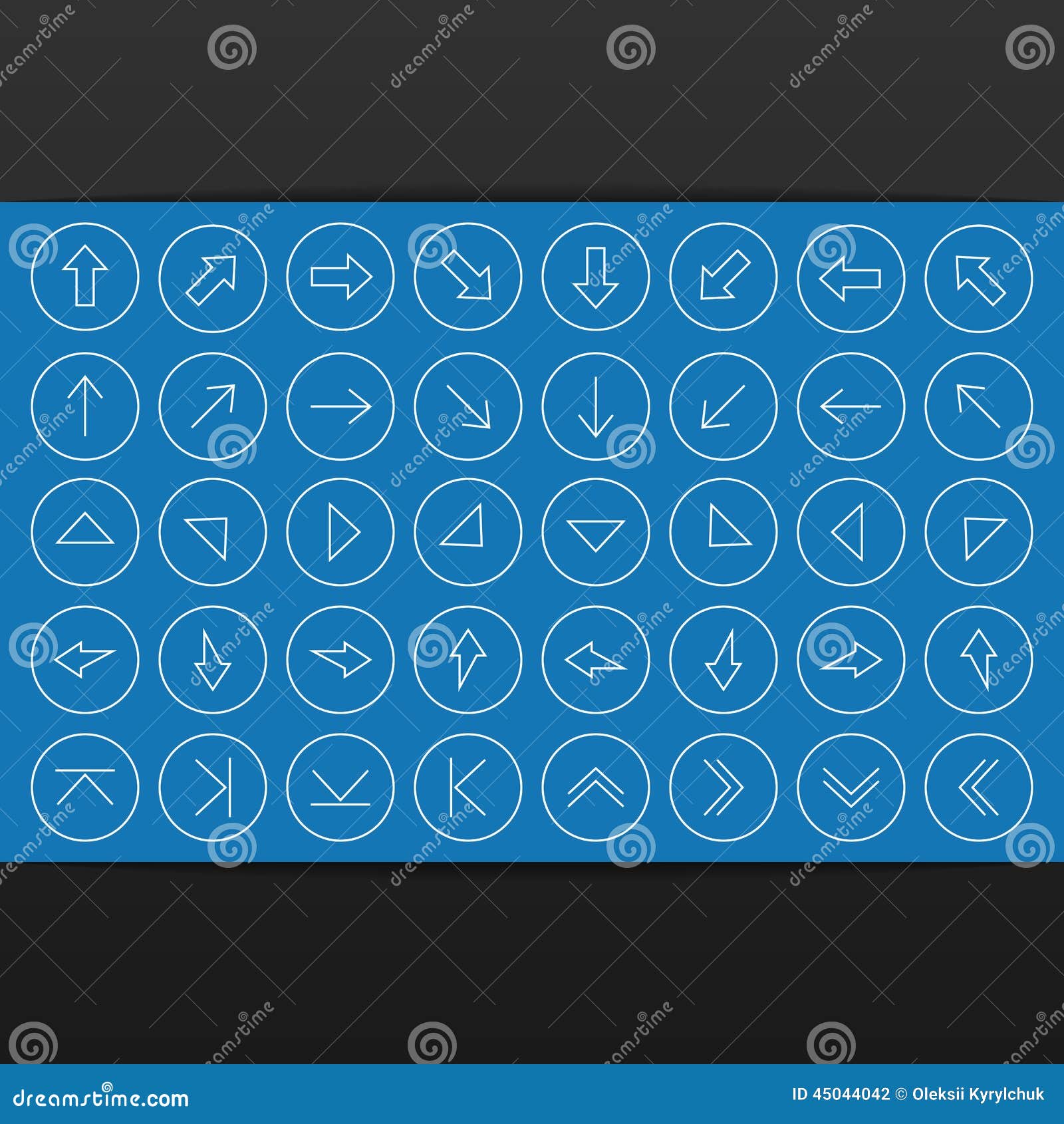 Vector Set Icons Thin Line. Arrows. Stock Vector - Illustration of ...