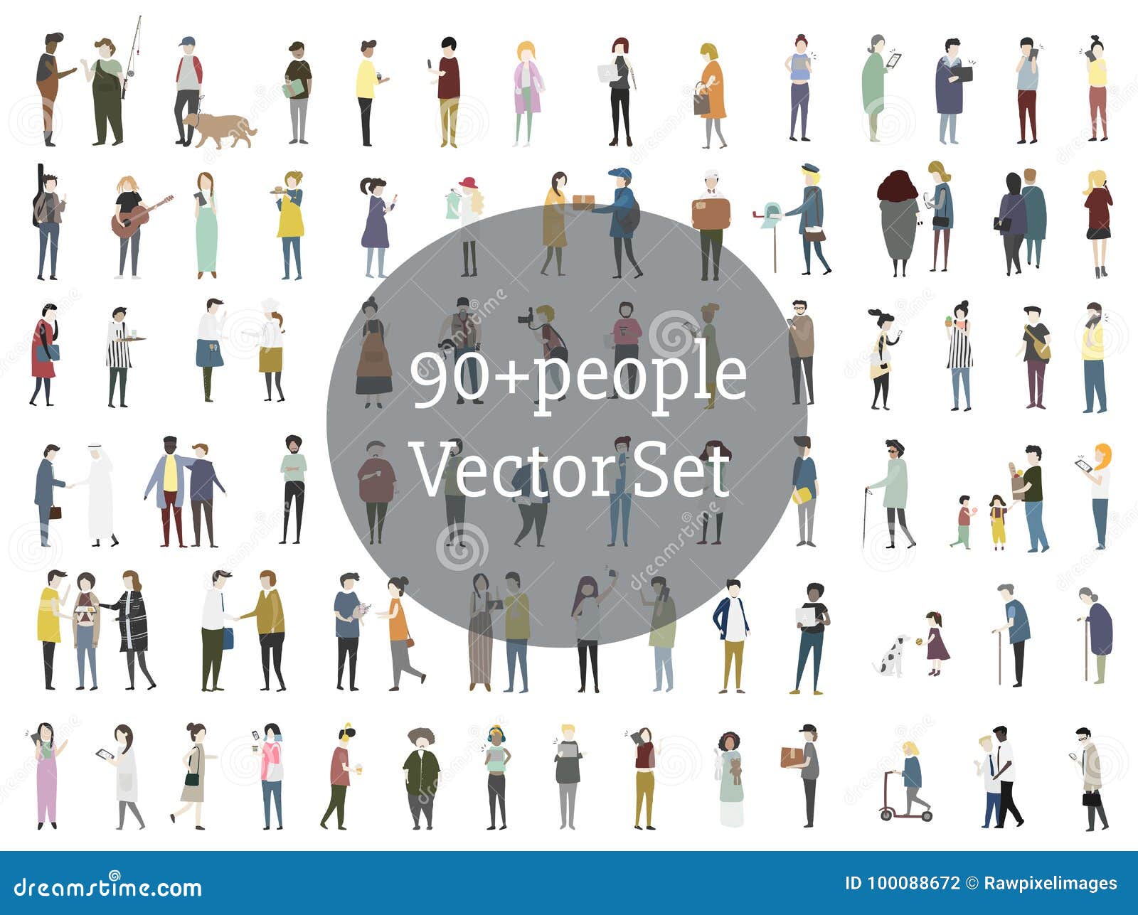 Vector Set of Illustrated People Stock Vector - Illustration of person ...