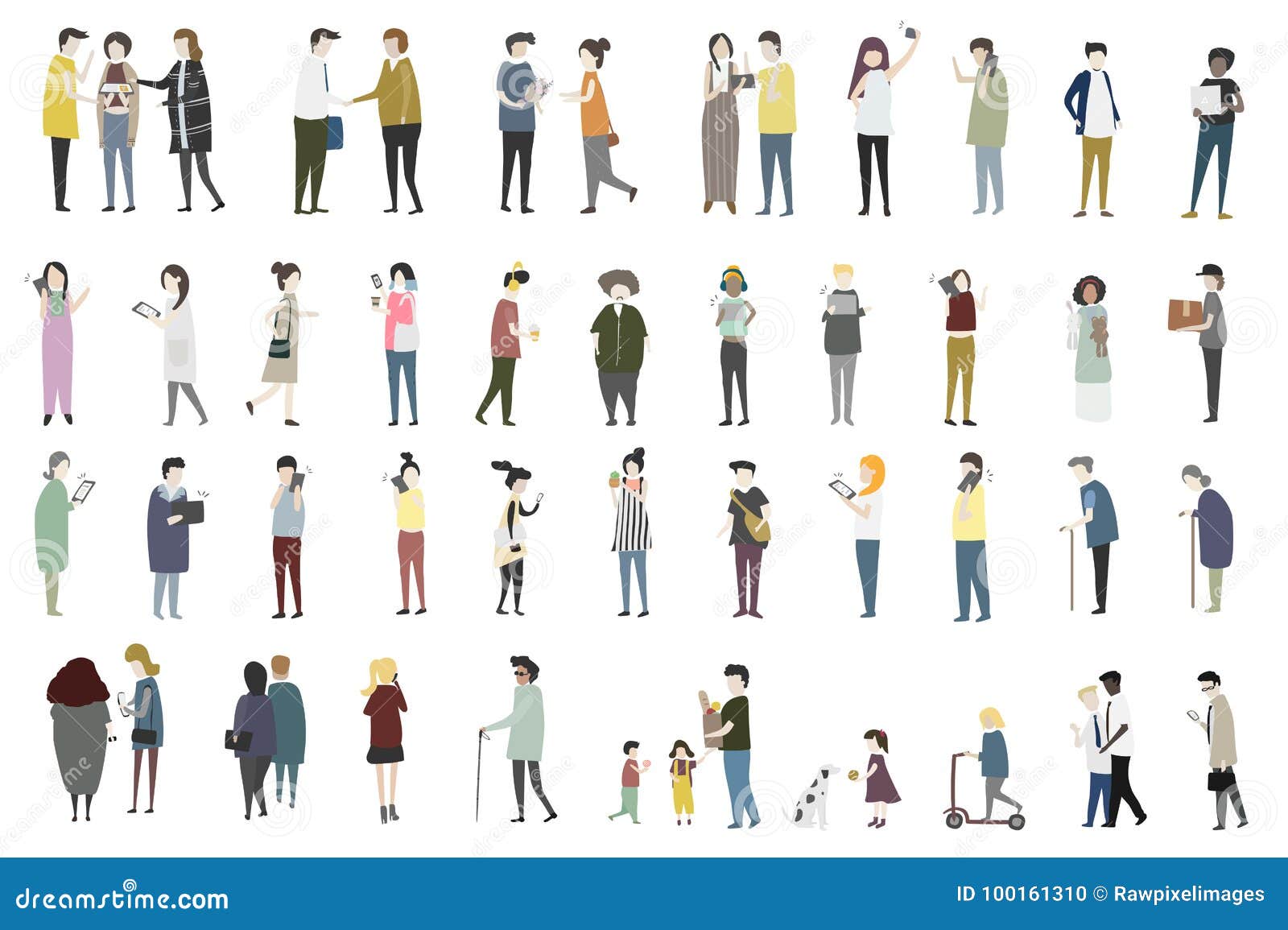 Vector Set of Illustrated People Stock Vector - Illustration of graphic ...