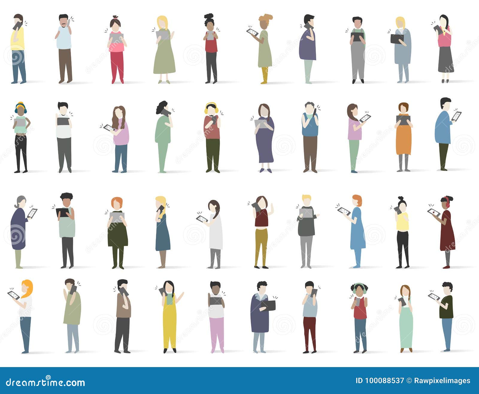 Vector Set of Illustrated People Stock Vector - Illustration of society ...