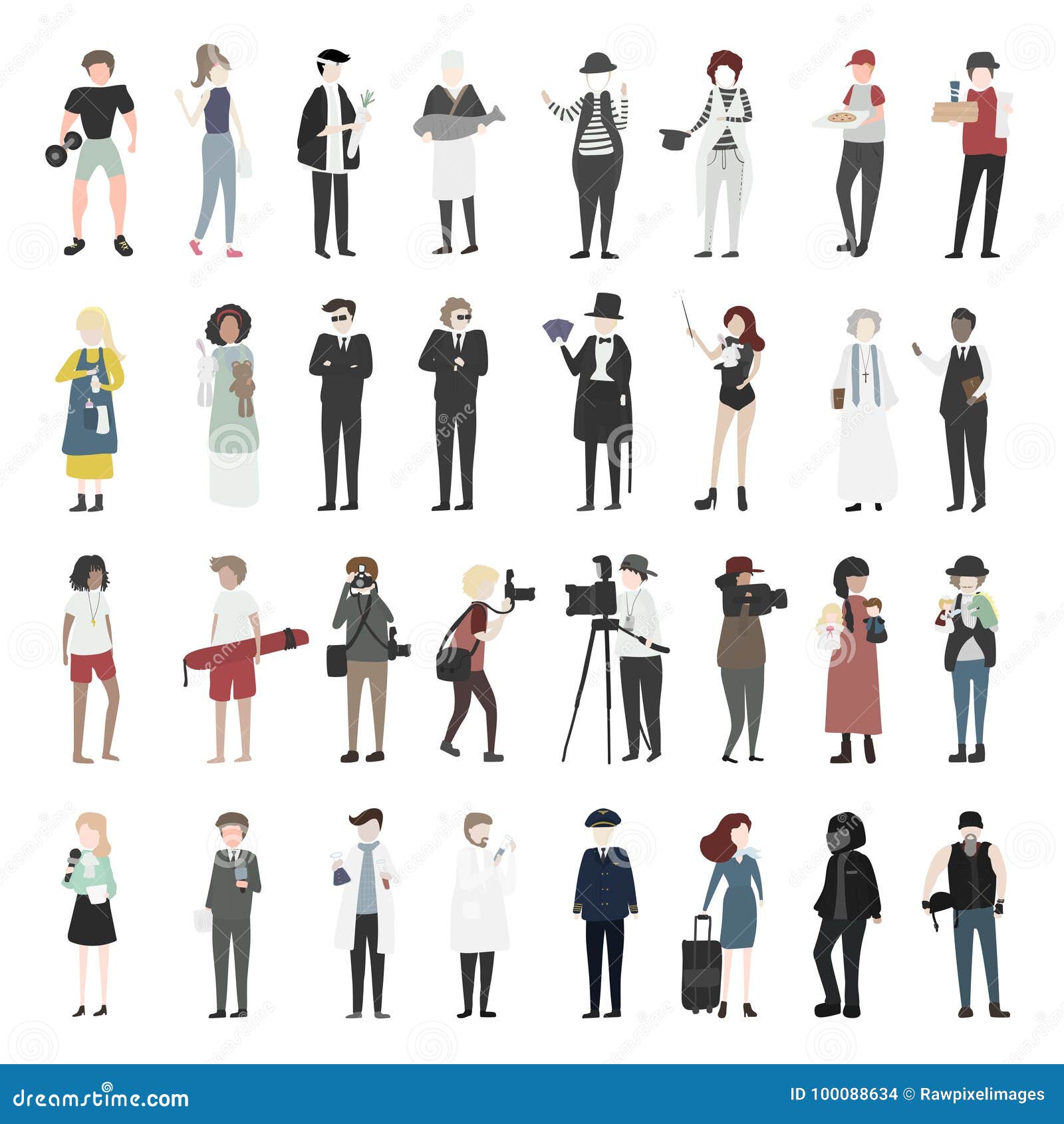 Vector Set of Illustrated People Stock Vector - Illustration of ...