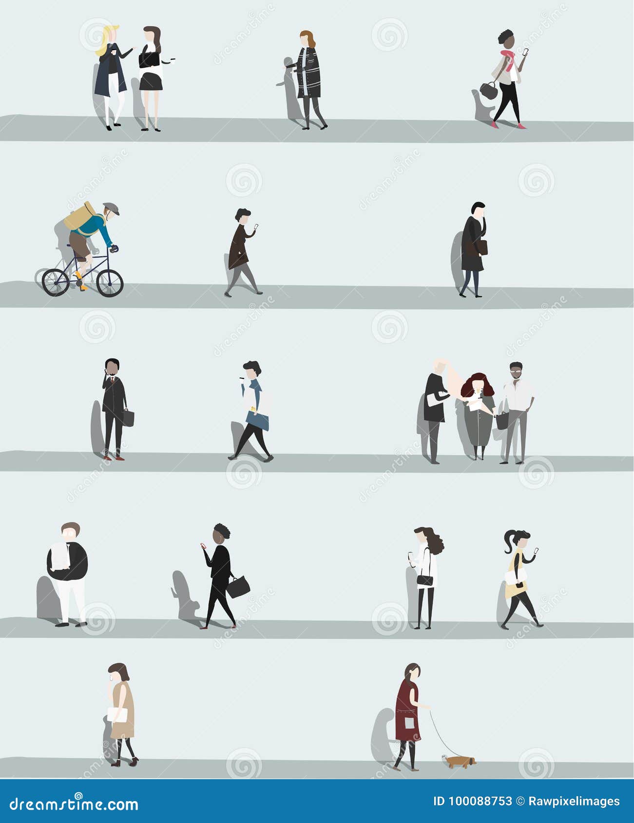 Vector Set of Illustrated People Stock Vector - Illustration of person ...