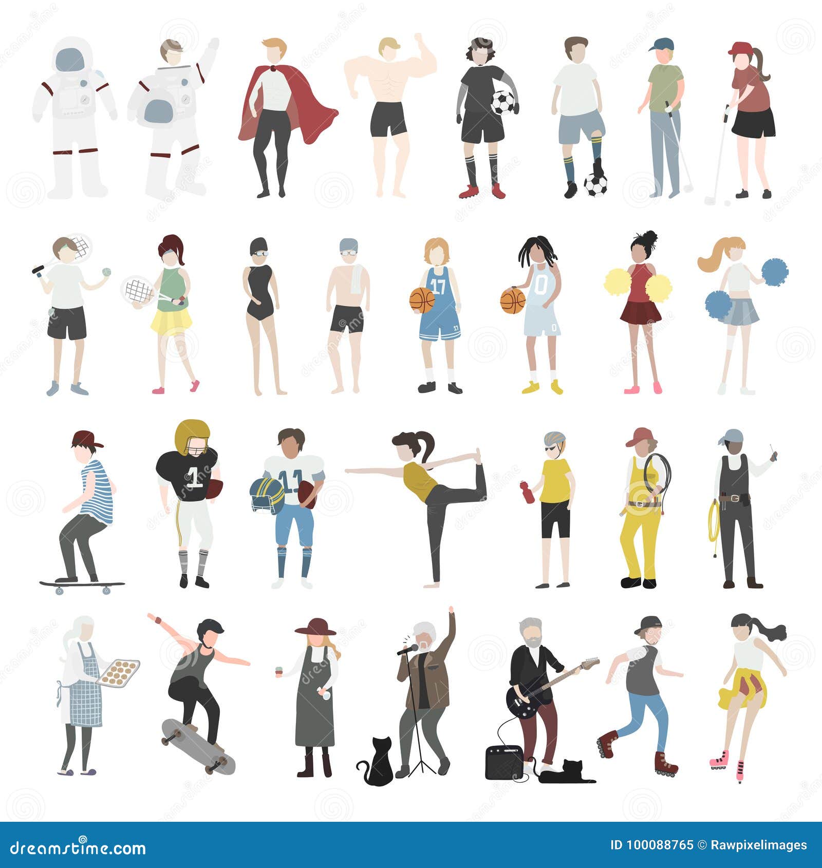 Vector Set of Illustrated People Stock Vector - Illustration of person ...