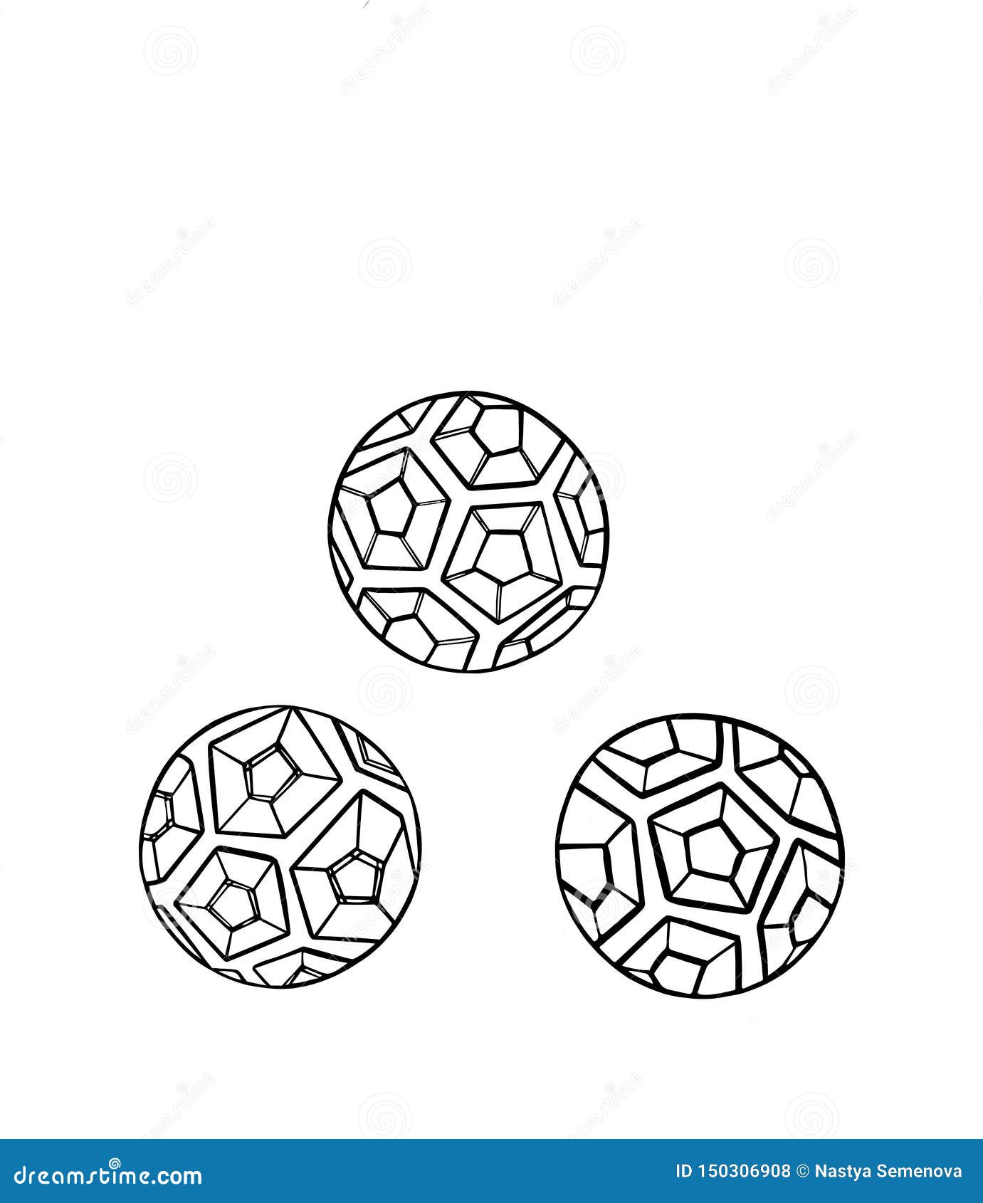 Vector Set Illustration of the Abstract Contour Soccer Ball Stock ...