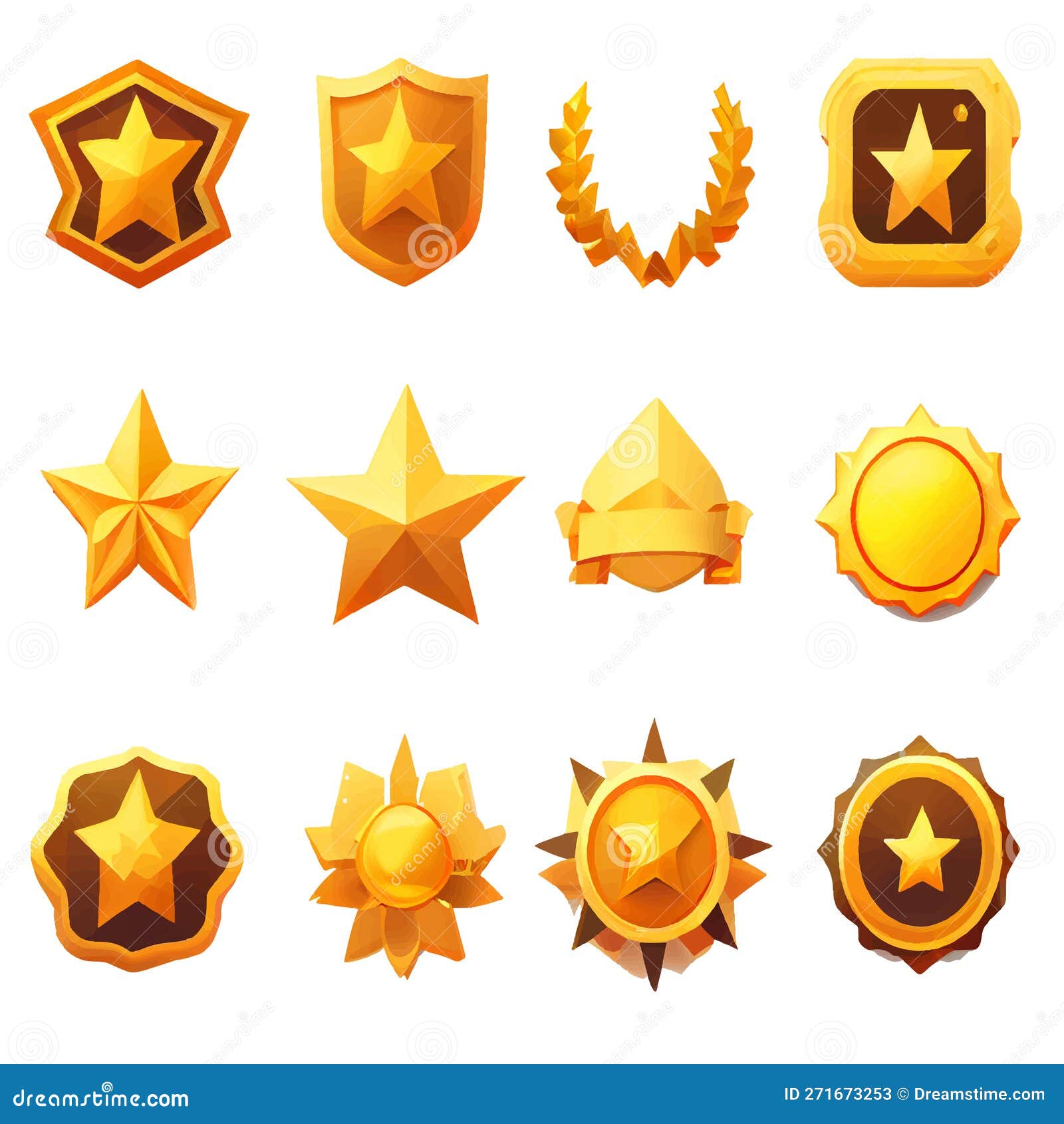 Vector Set Illustration in Cartoon Style of Magic Game Icon Reward ...