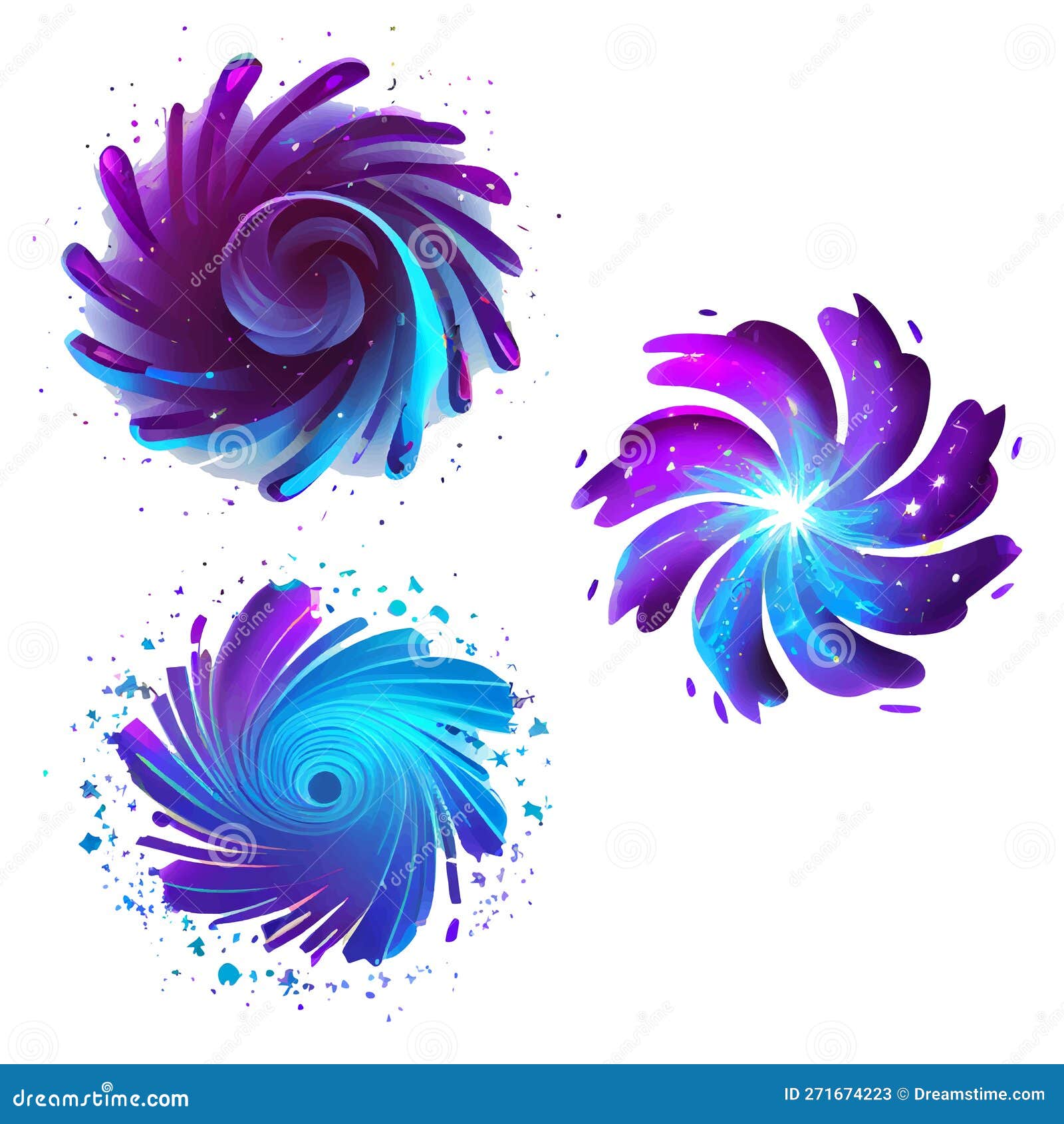 Vector Set Illustration in Cartoon Style of Magic Swirl Stock Vector ...