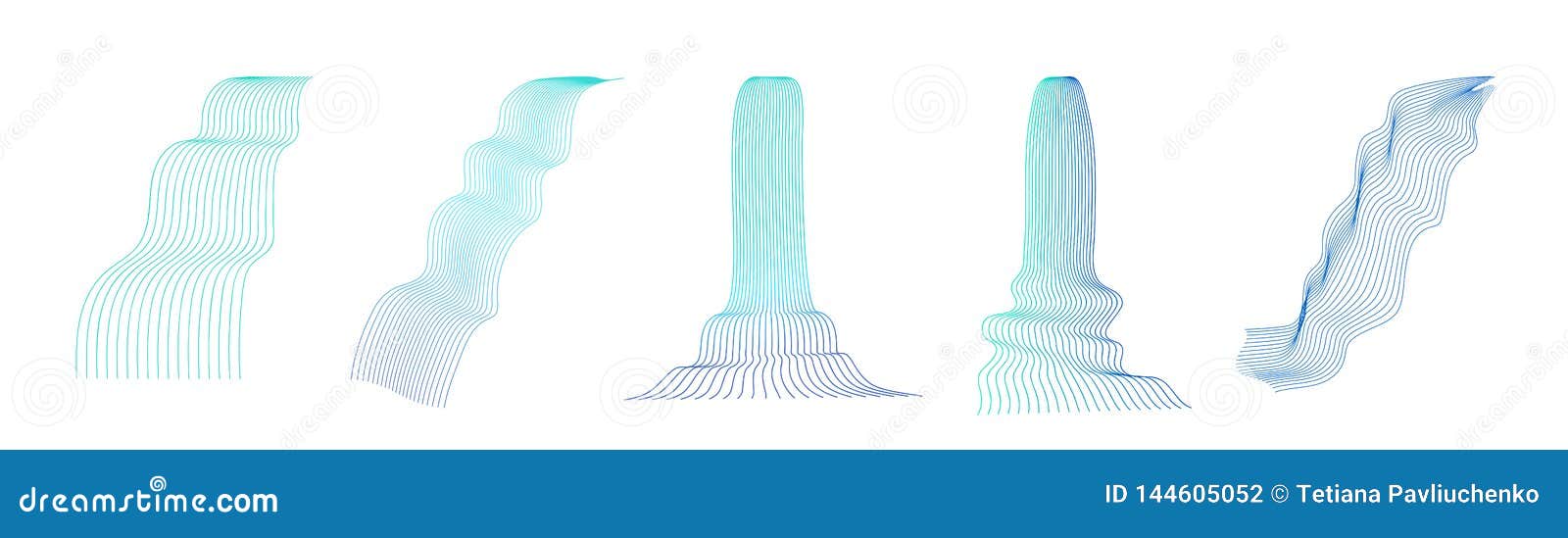 Waterfall Cascade Isolated On Transparent Background. Realistic ...