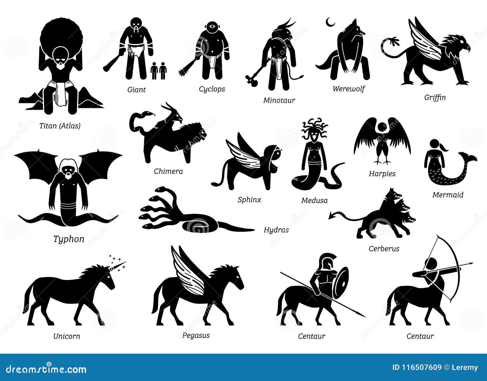 Ancient Greek Mythology Monsters and Creatures Characters Icon Set ... Ancient Greek Mythology Monsters and Creatures Characters Icon Set ...