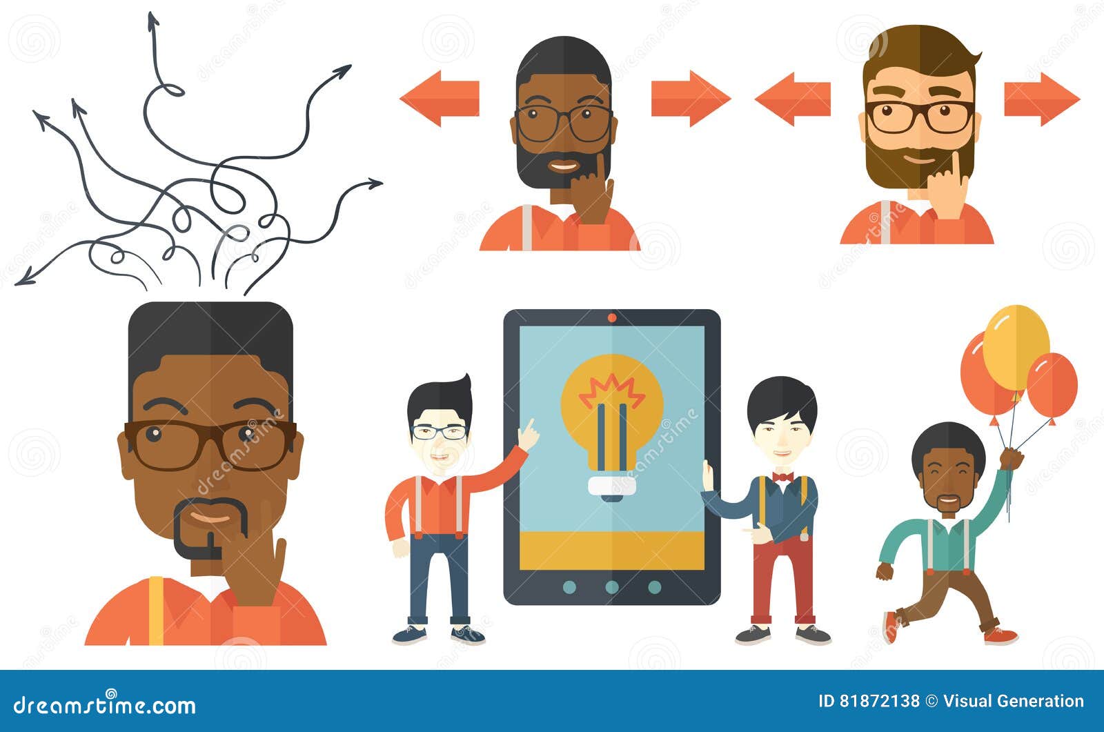 Vector Set of Illustrations with Business People. Stock Vector ...