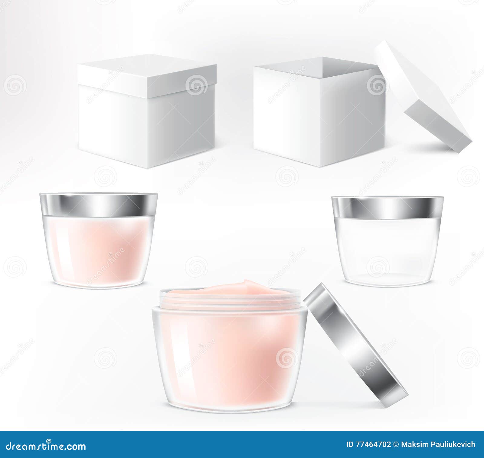 Vector Set of Illustrations for Cosmetics Containers. Stock Vector ...