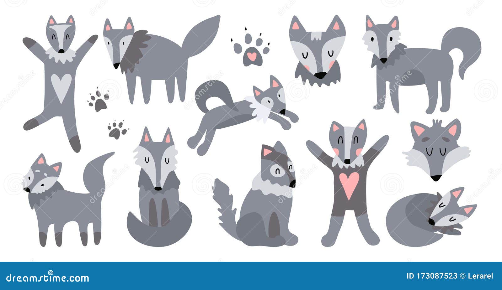 Good Wolf Three Little Pigs Tale Cartoon Stock Illustration ...