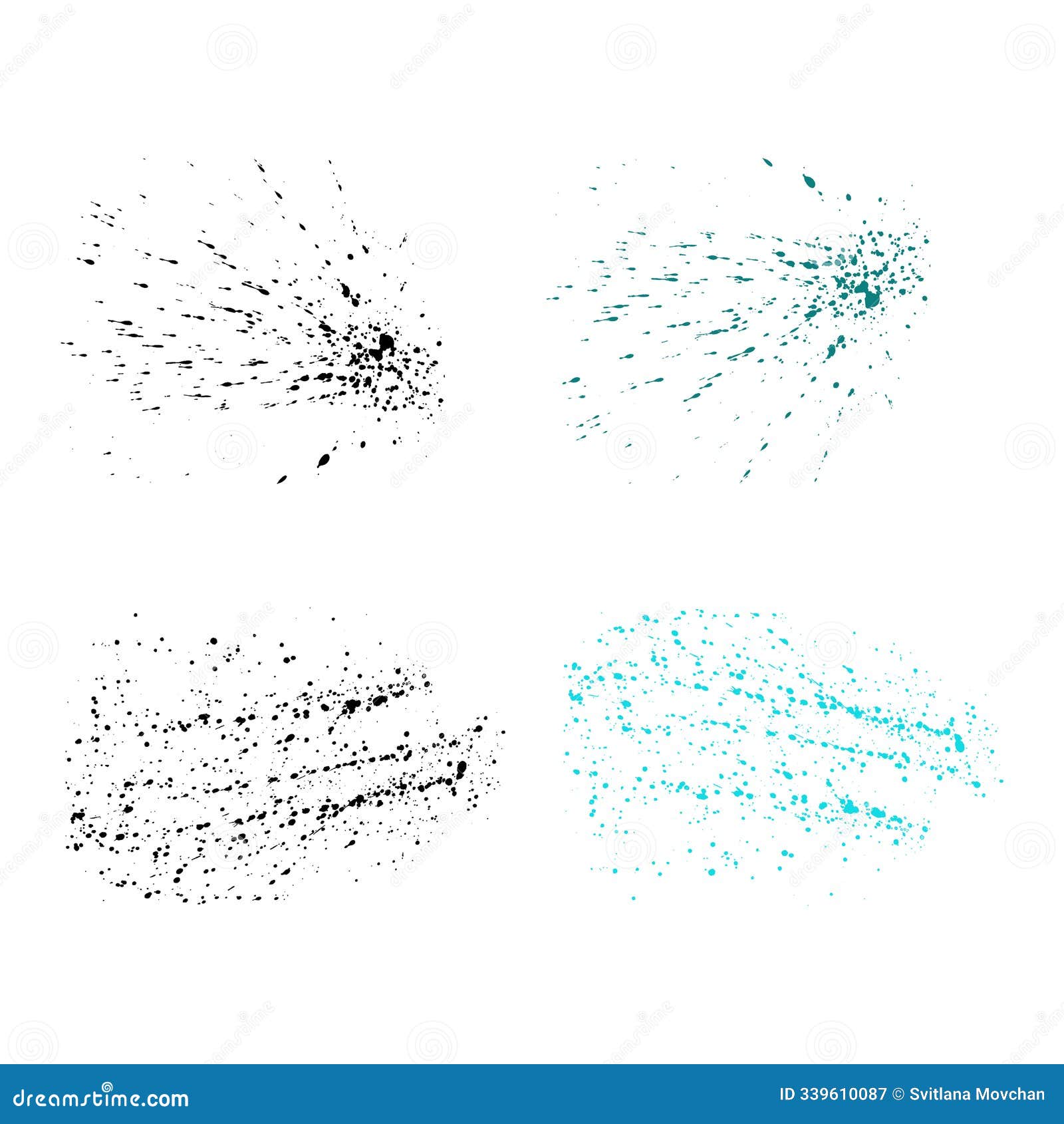 A Vector Set of Colored Blots and Splashes Stock Illustration ...