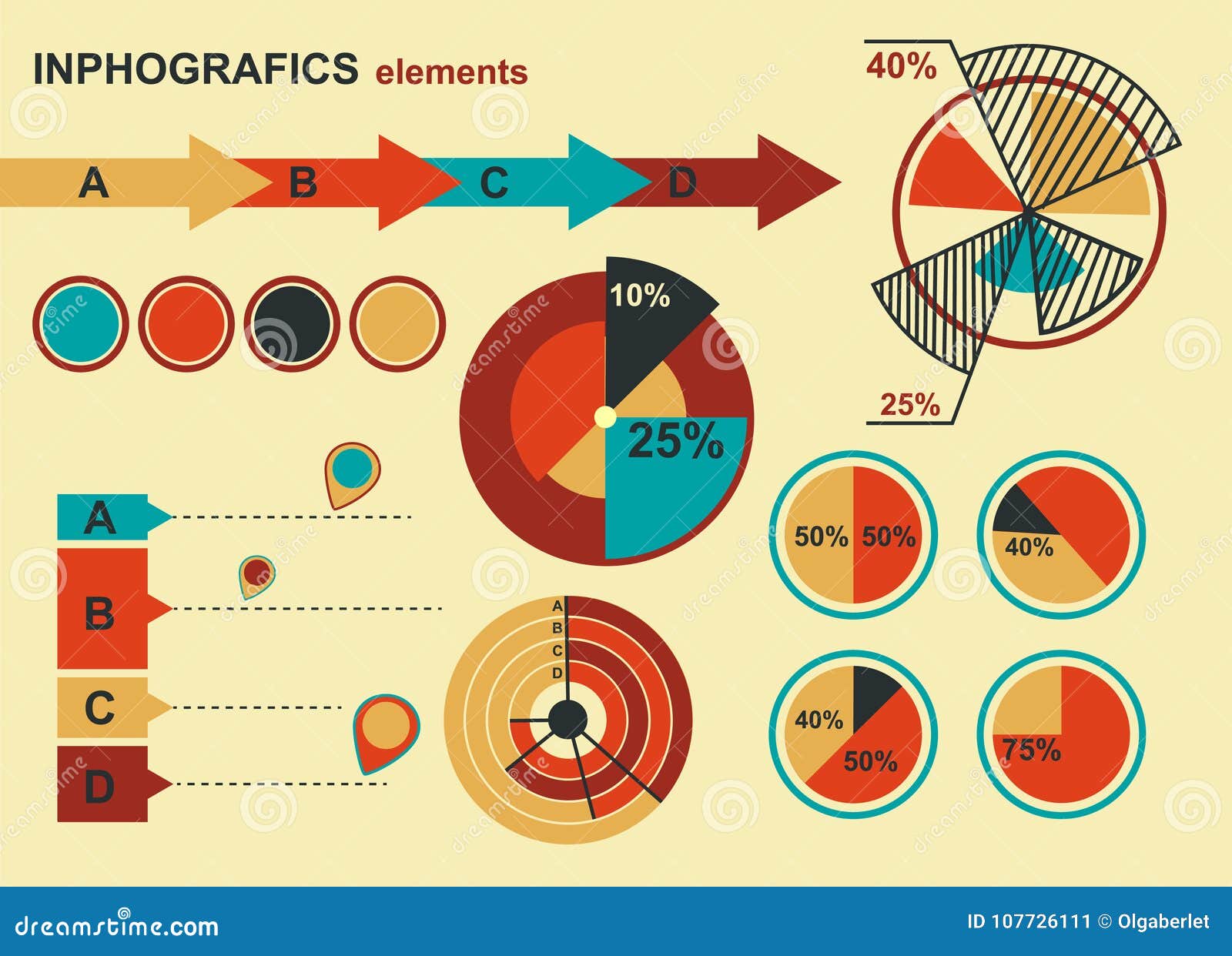 Vector set of infographics stock vector. Illustration of plan - 107726111