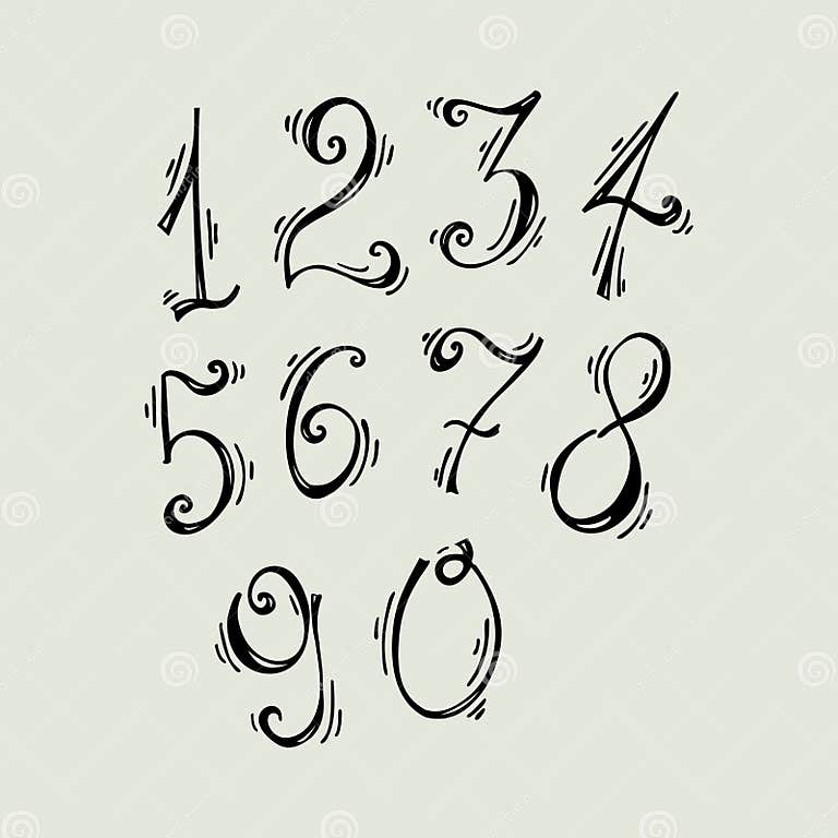 Vector Set of Ink Numbers. ABC for Your Design Stock Vector ...
