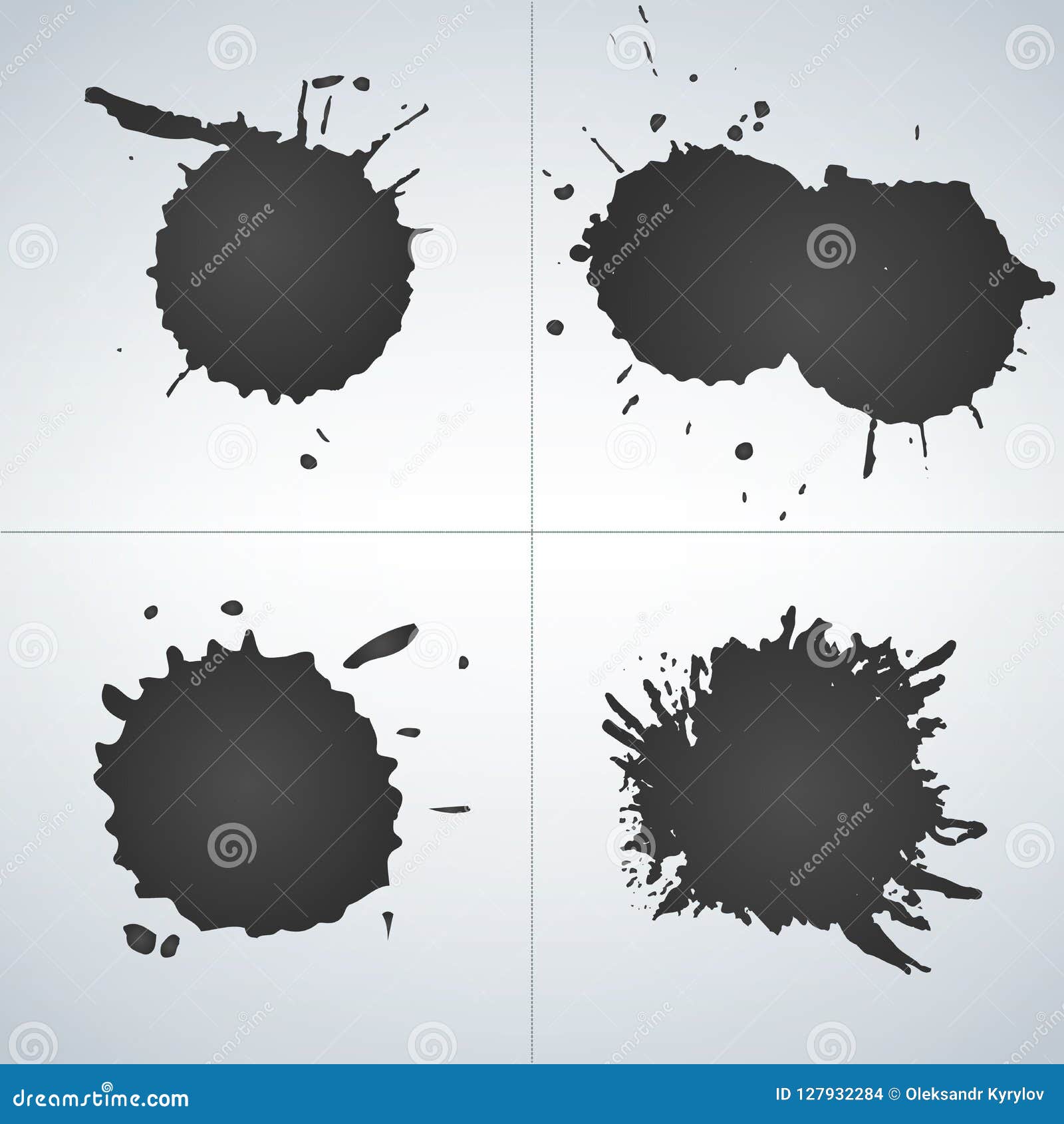 Vector Set of Ink Splashes, Ink Blots. Splatter Collection ...