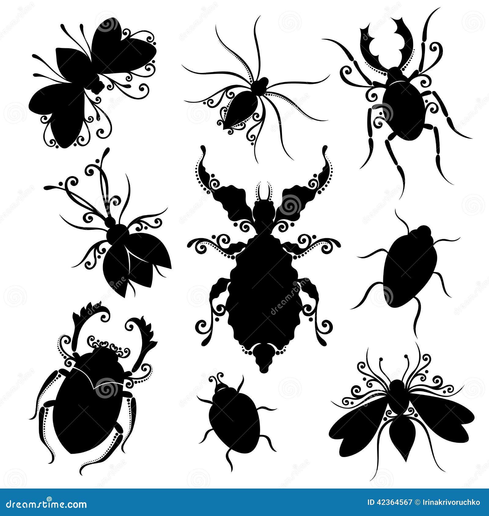 Vector Set of Insects stock vector. Illustration of flying - 42364567