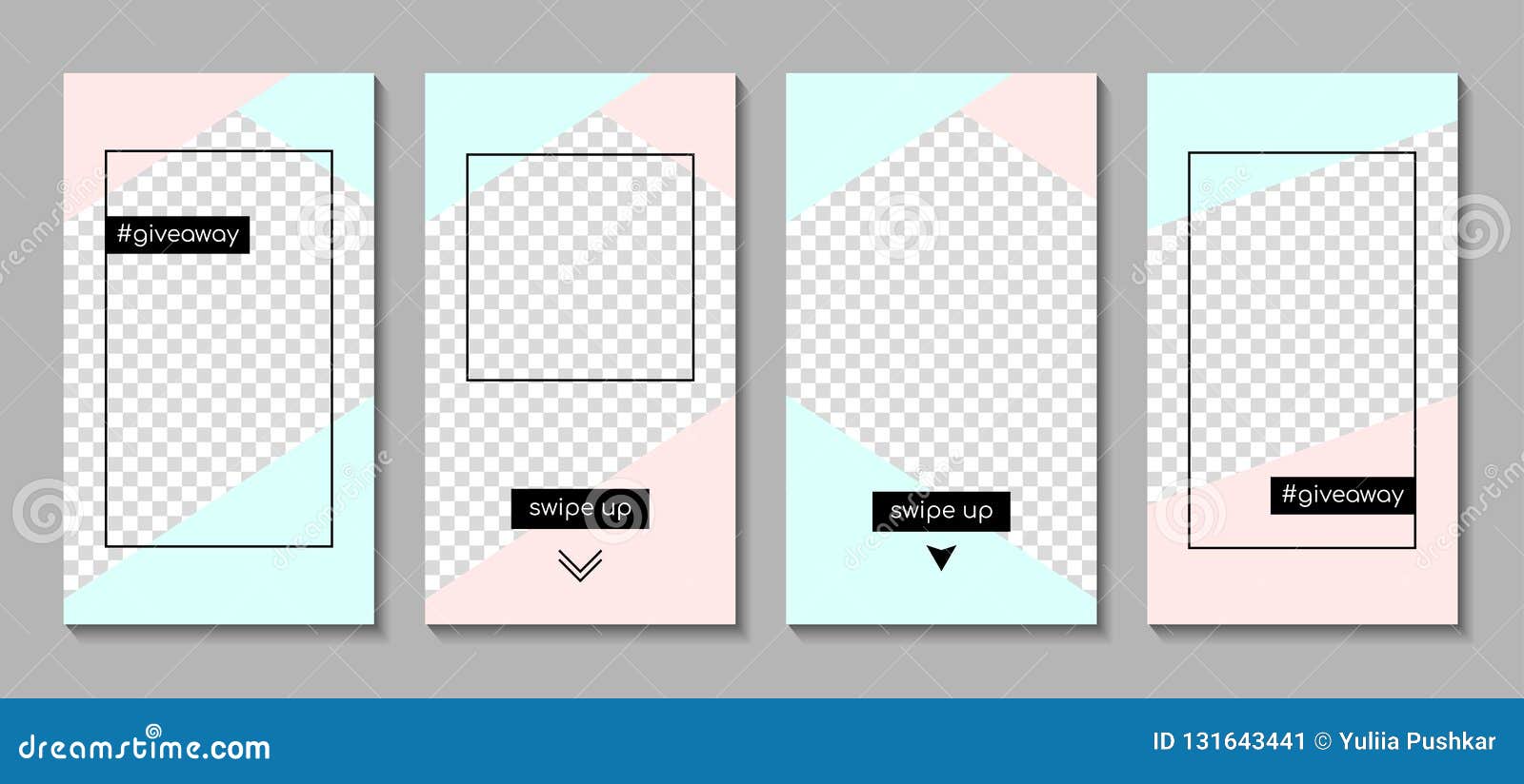 Vector Set of Instagram Stories Templates Stock Vector - Illustration ...