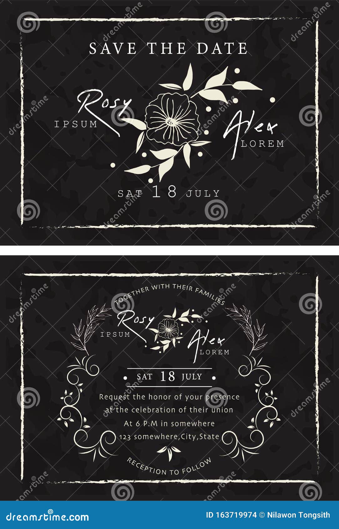 Vector Set of Invitation Cards with Elements Wedding Collection Stock ... Vector Set of Invitation Cards with Elements Wedding Collection Stock ...