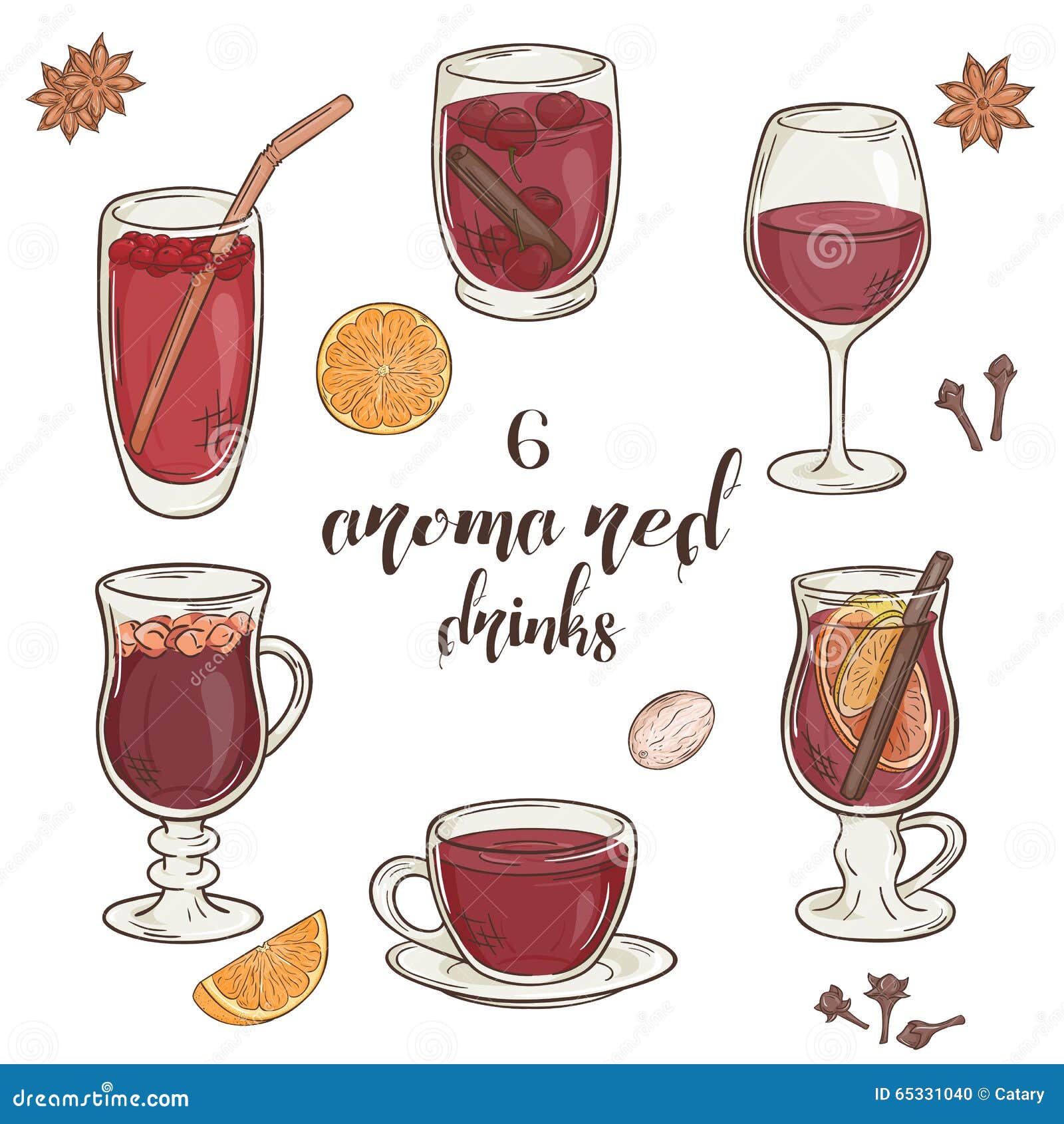 Vector Set of 6 Isolated Cartoon Hand Drawn Aroma Stock Vector ...