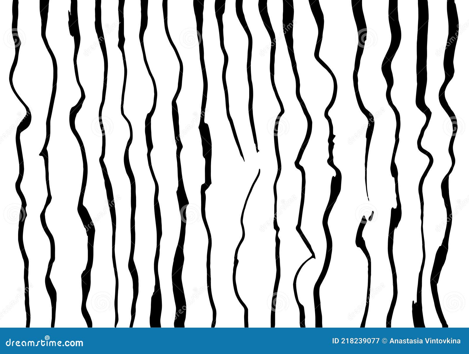 Vector Set of Isolated Horizontal Irregular, Jerky Wavy Lines in Black ...