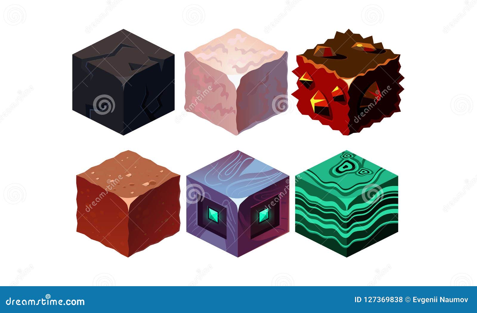 Isometric Set Of Blocks Module Of Areas Vector Illustration ...