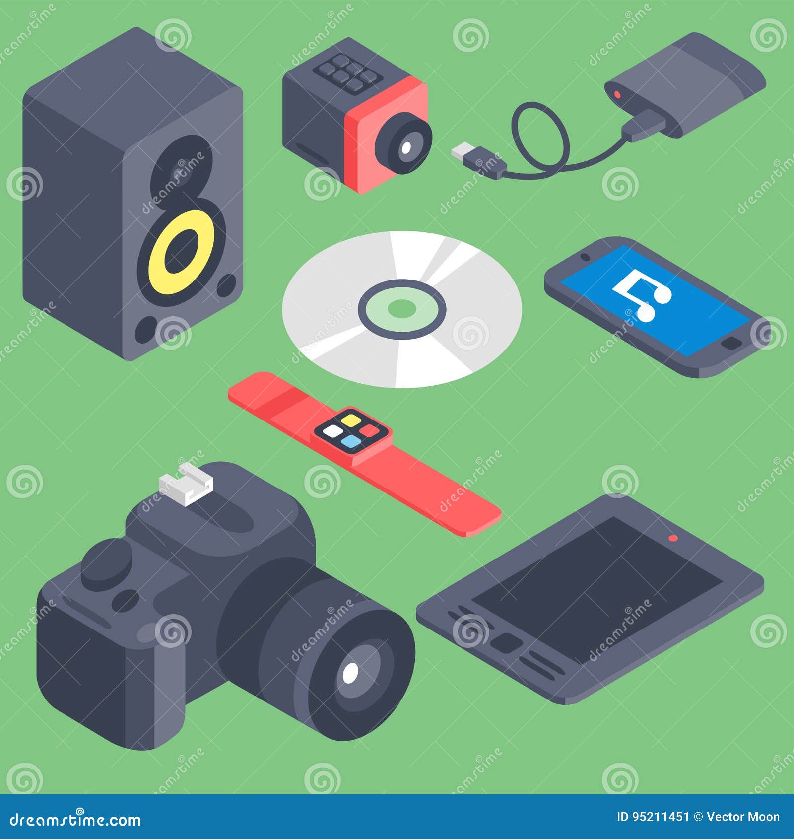 Vector Set of Isometric Computer Devices Icons Wireless Technologies ...