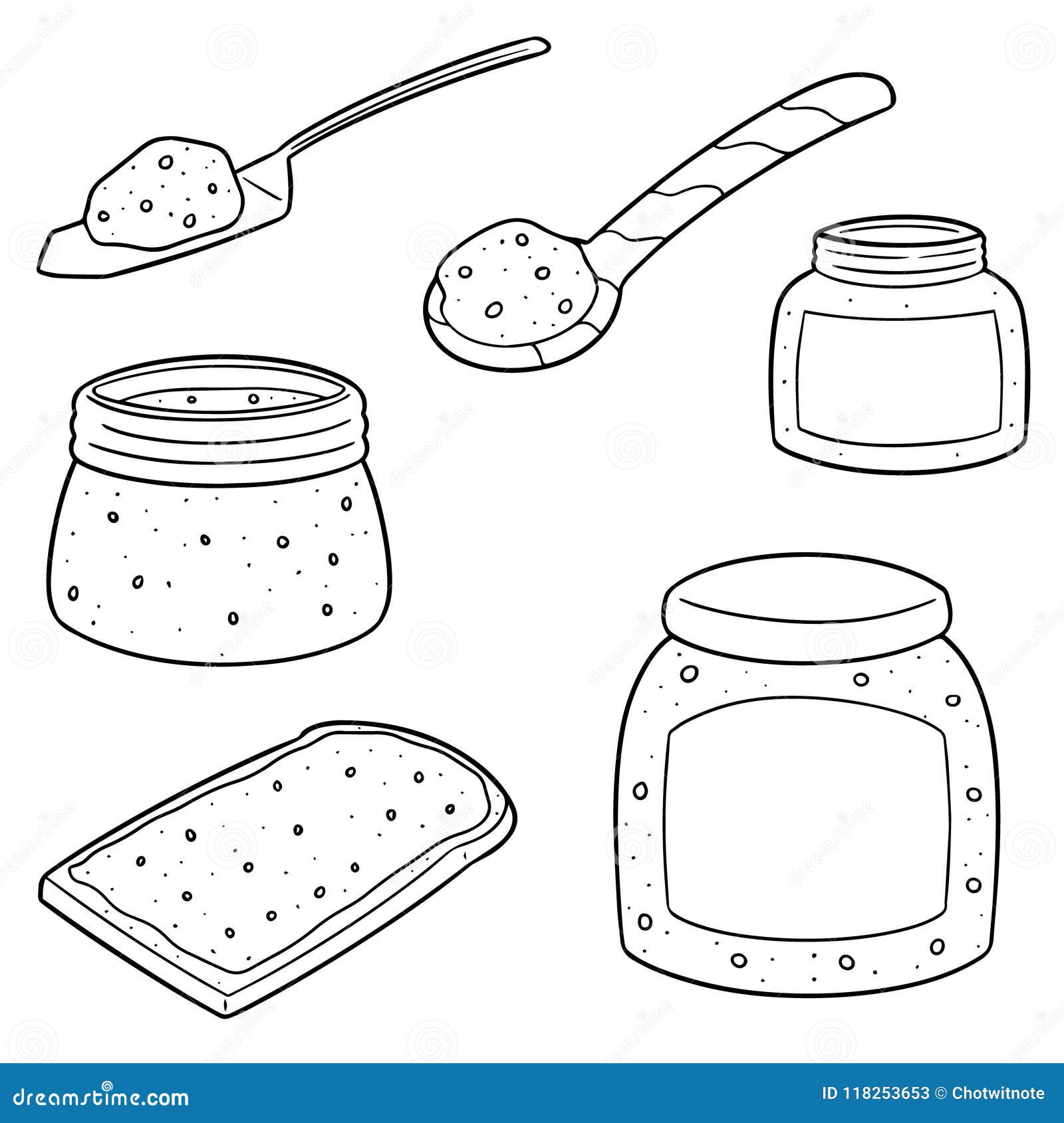 Vector set of jam stock vector. Illustration of label - 118253653