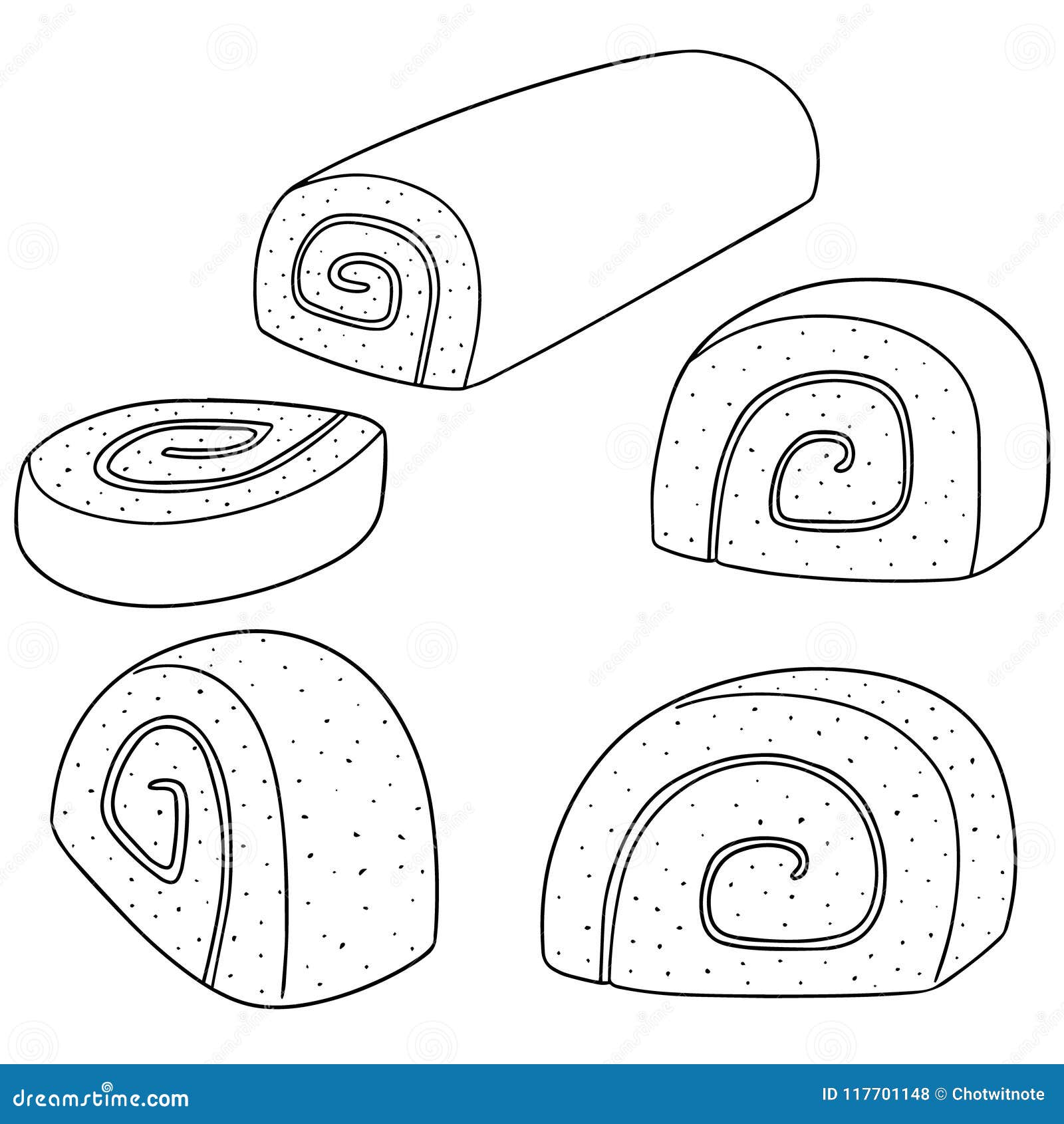 Vector set of jam roll stock vector. Illustration of lunch - 117701148