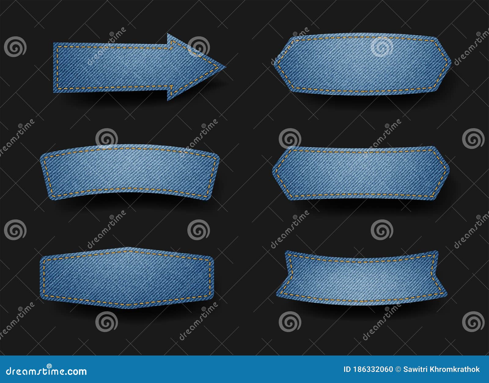 Vector Set of Jeans Tag Label Design Stock Vector - Illustration of ...