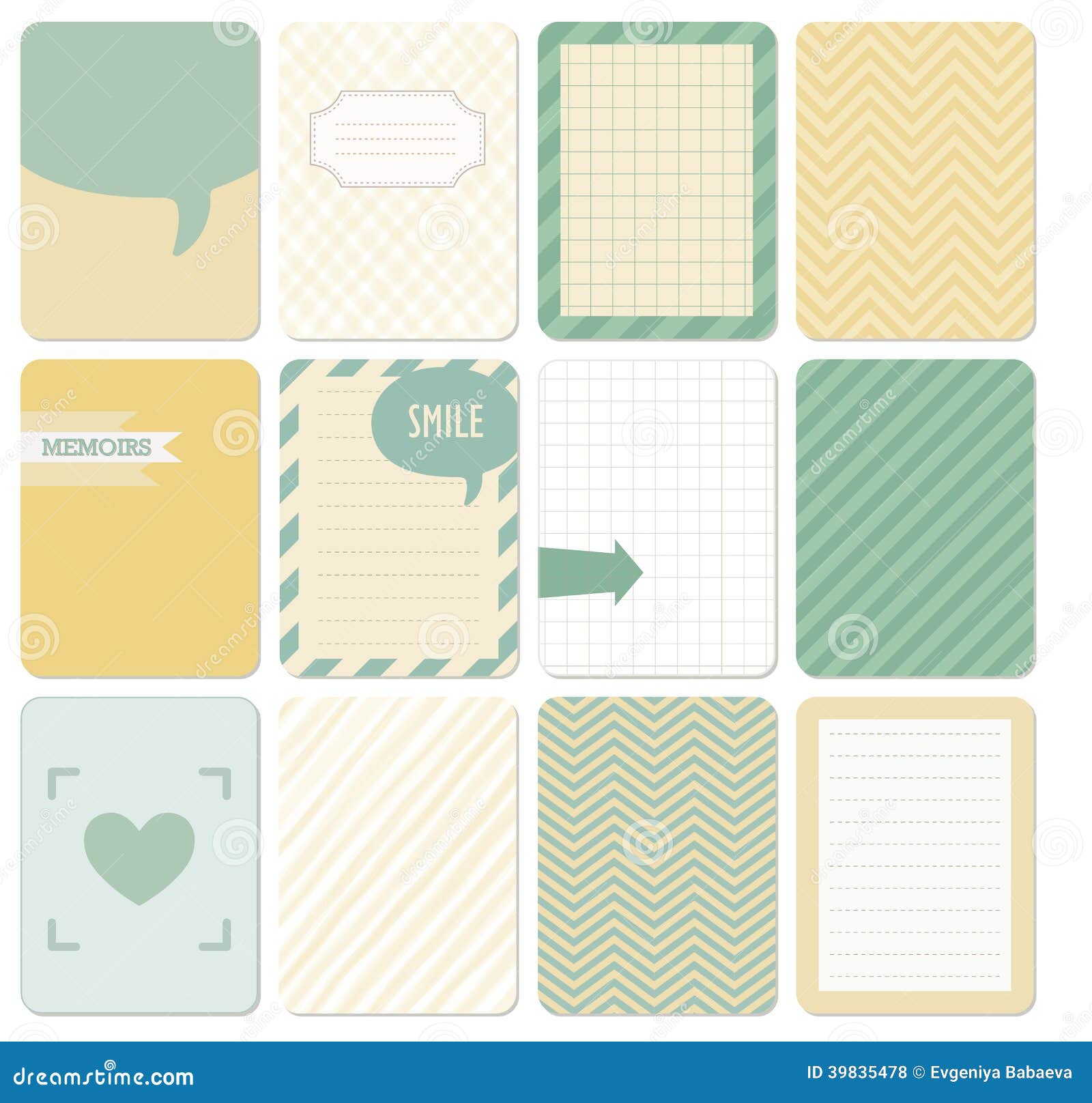 Set Of Journaling Card For Scrapbook And Design. Vector Illustration ...