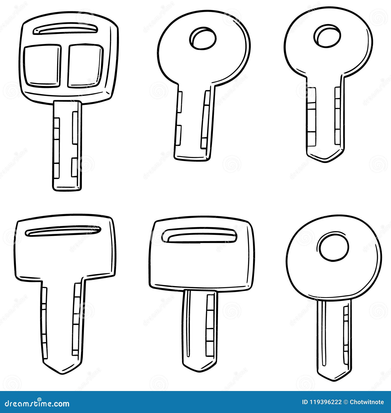 Vector set of key stock vector. Illustration of lock - 119396222
