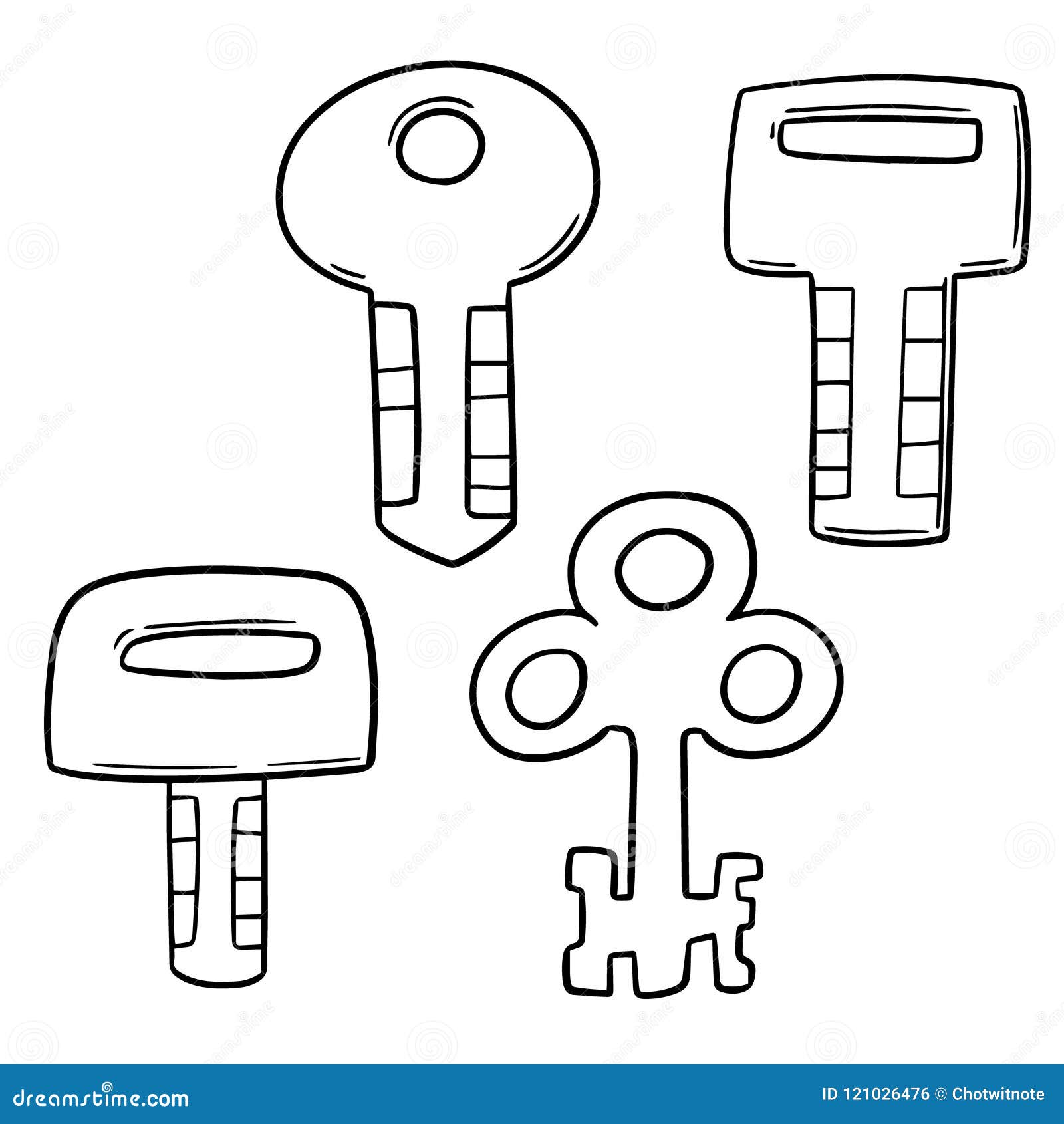 Vector set of key stock vector. Illustration of password - 121026476