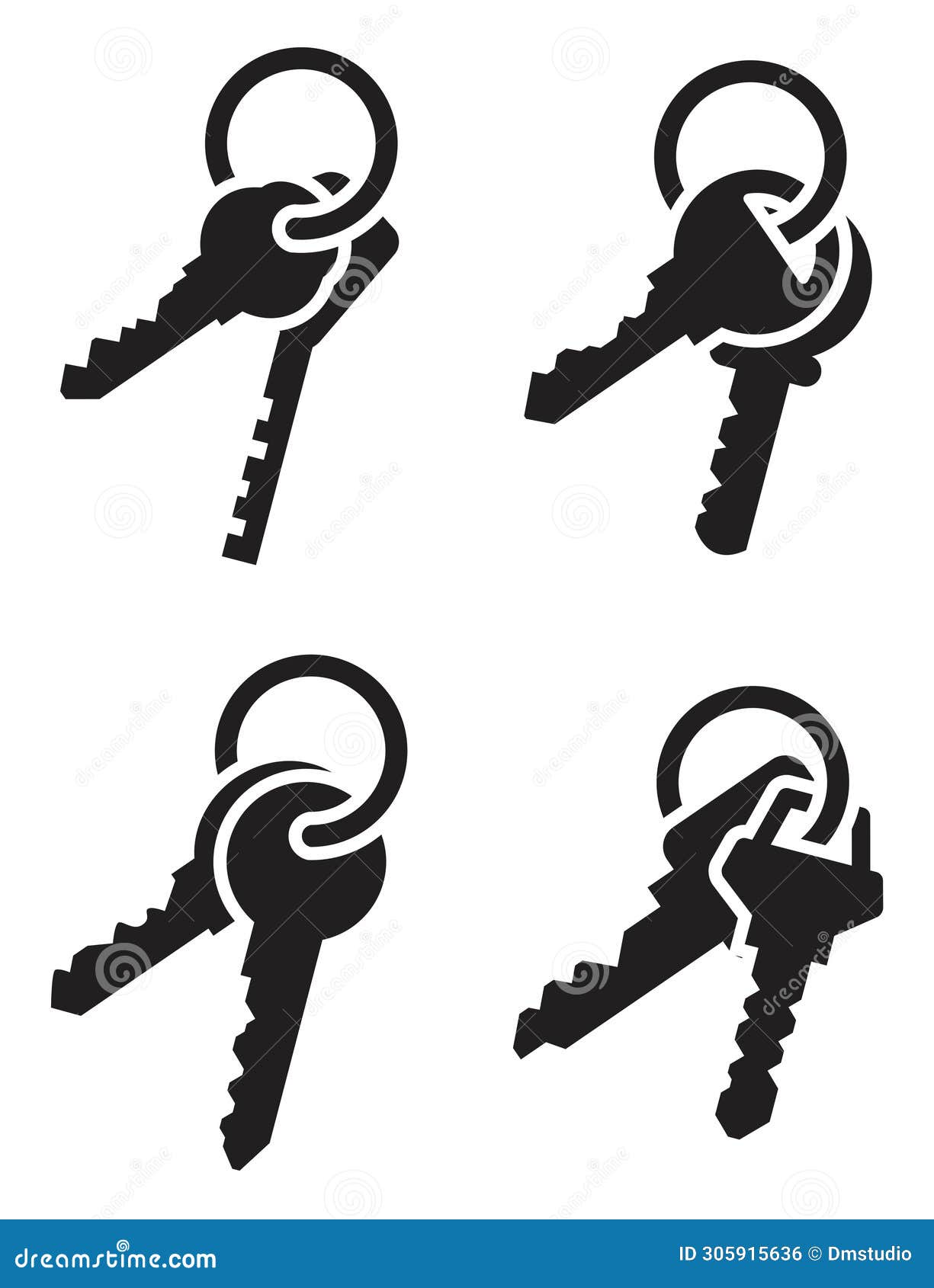 Vector Set of Key Icons. Key Bunches Stock Illustration - Illustration ...