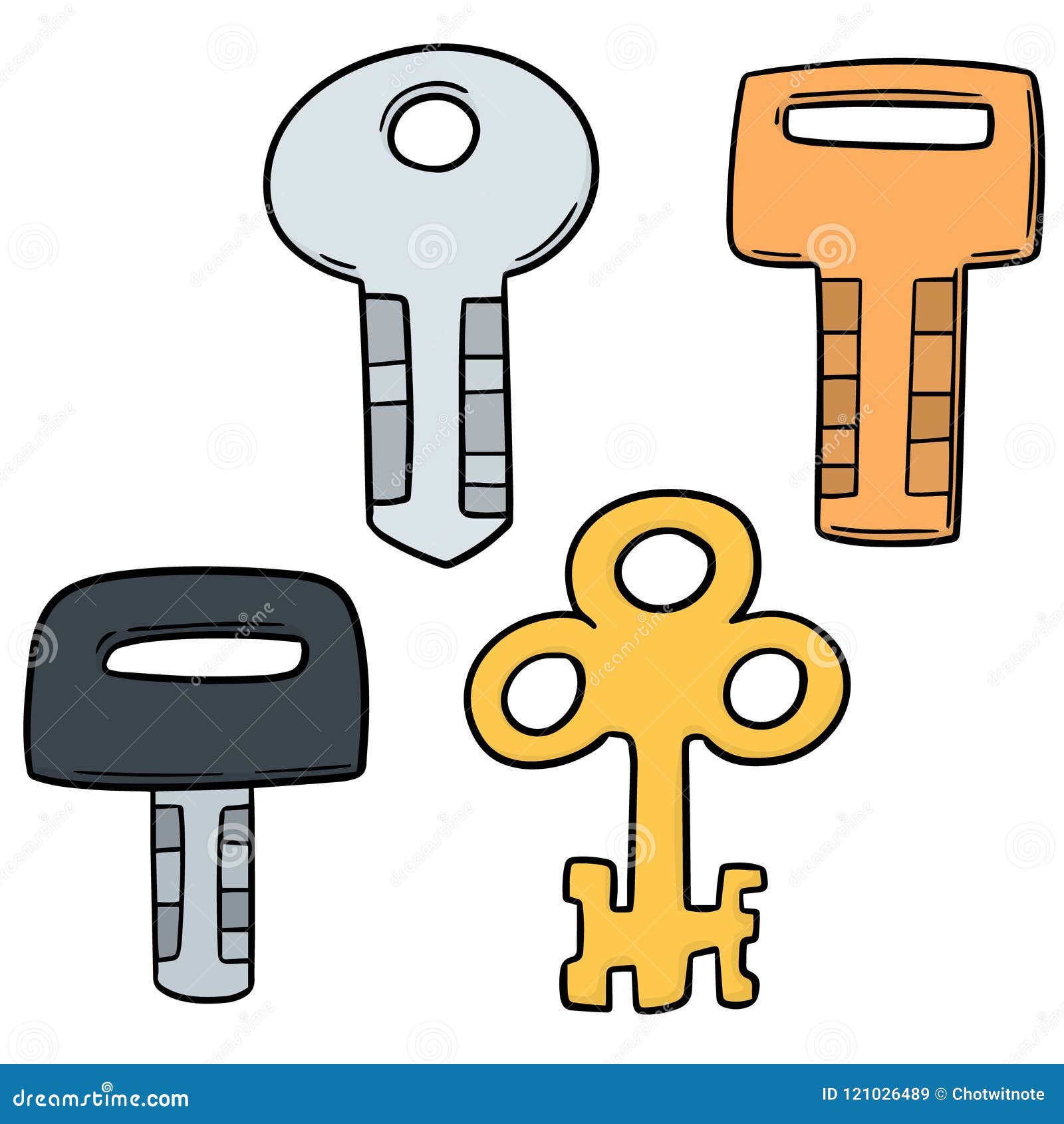 Vector set of key stock vector. Illustration of privacy - 121026489