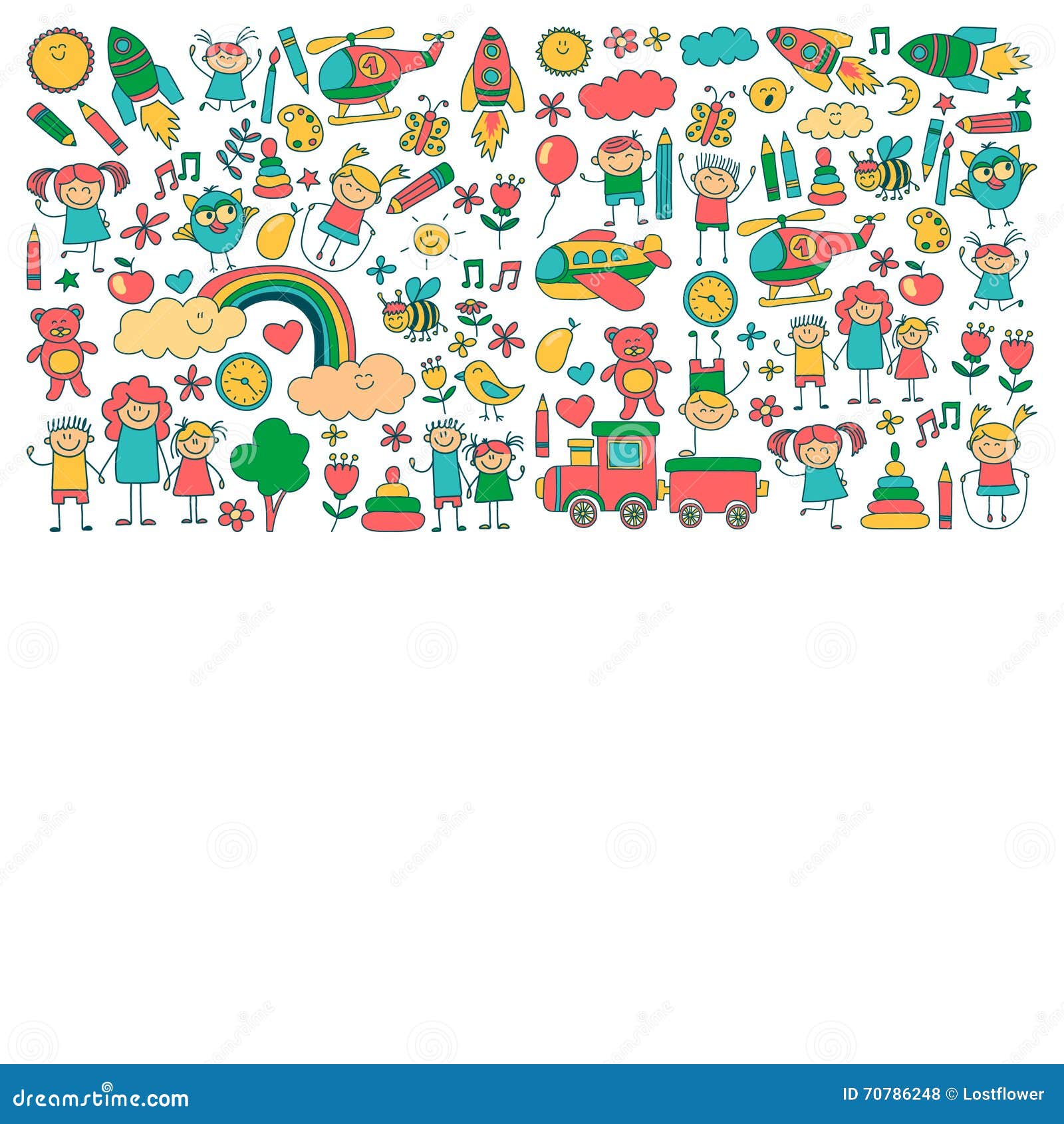 Vector Set of Kindergarten Images Stock Vector - Illustration of school ...