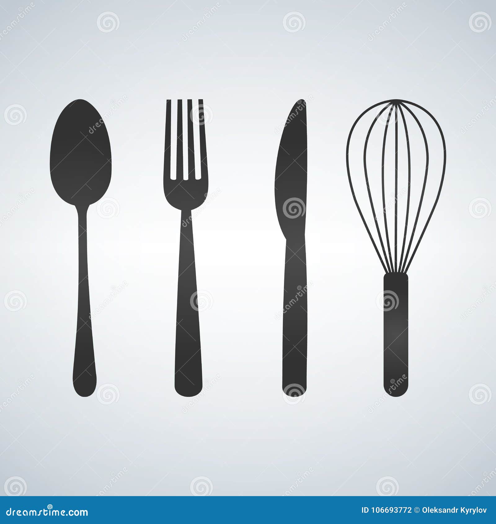 Vector Set Kitchen Utensils Set Stock Illustration - Illustration of ...