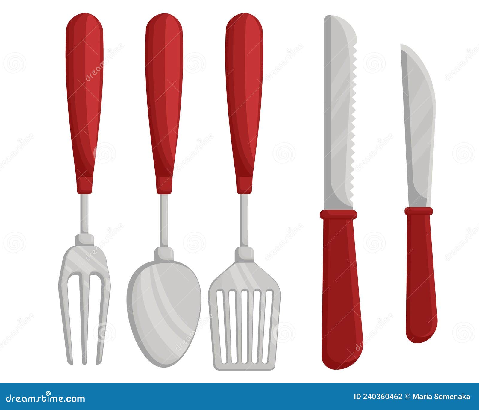Vector Set of Kitchen Utensils Isolated on White Background. Kitchen ...