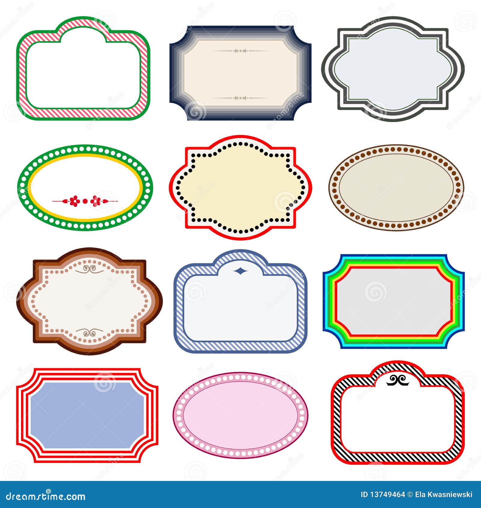 Vector set of labels stock vector. Illustration of frame - 13749464