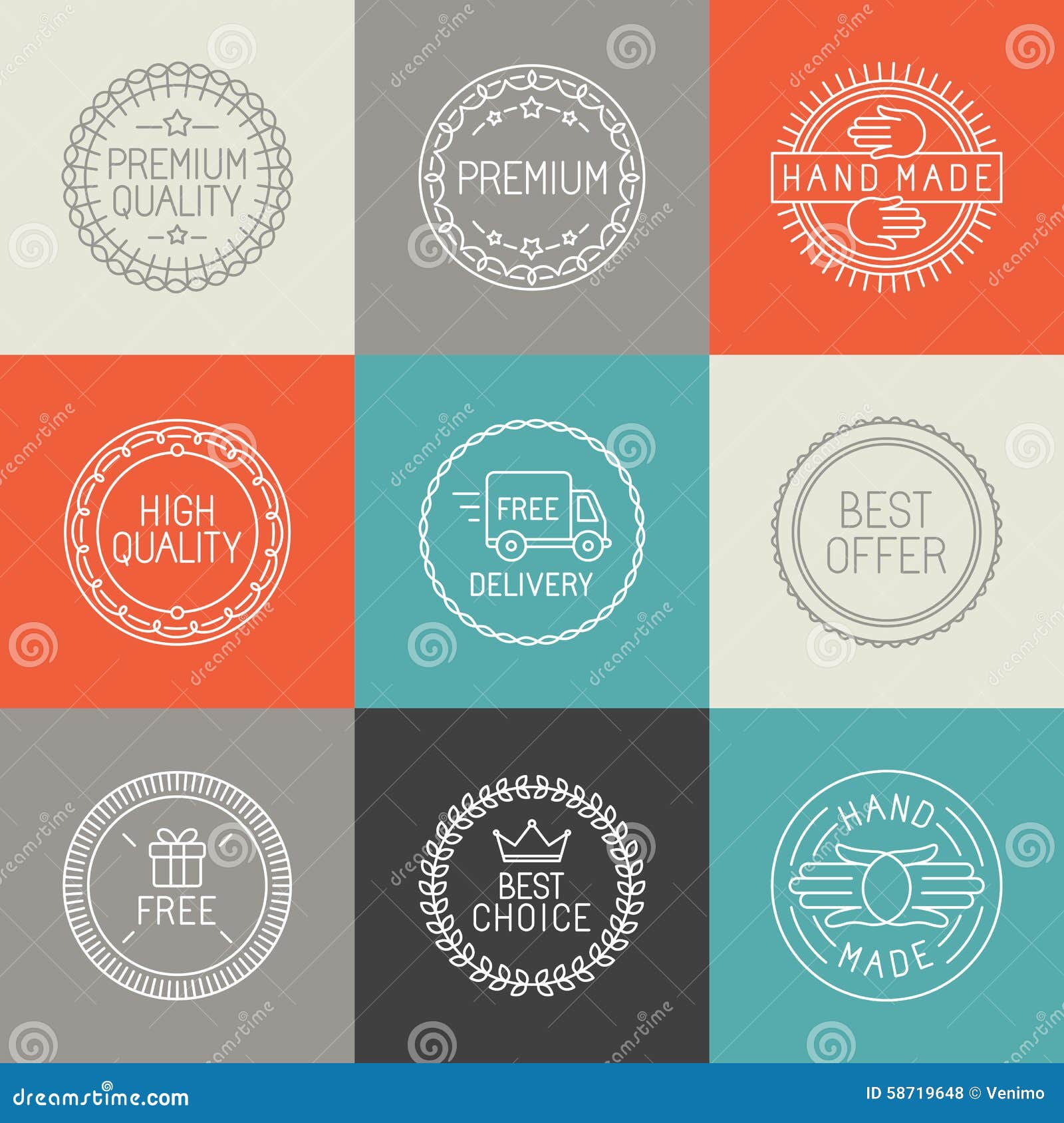 Vector Set of Labels, Badges and Emblems Stock Vector - Illustration of ...