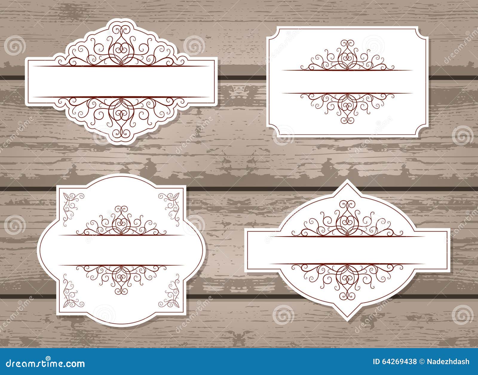 Vector Set Of Labels With Decorative Elements. Stock Vector ...