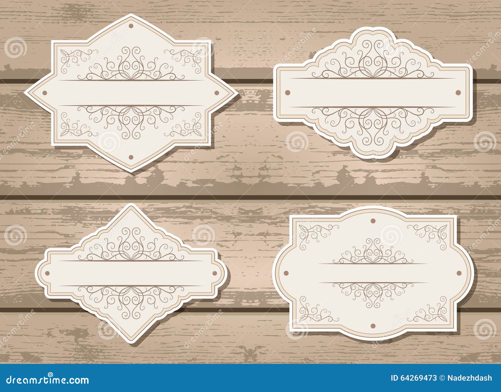 Vector Set of Labels with Frames and Decorative Elements. Stock Vector ...