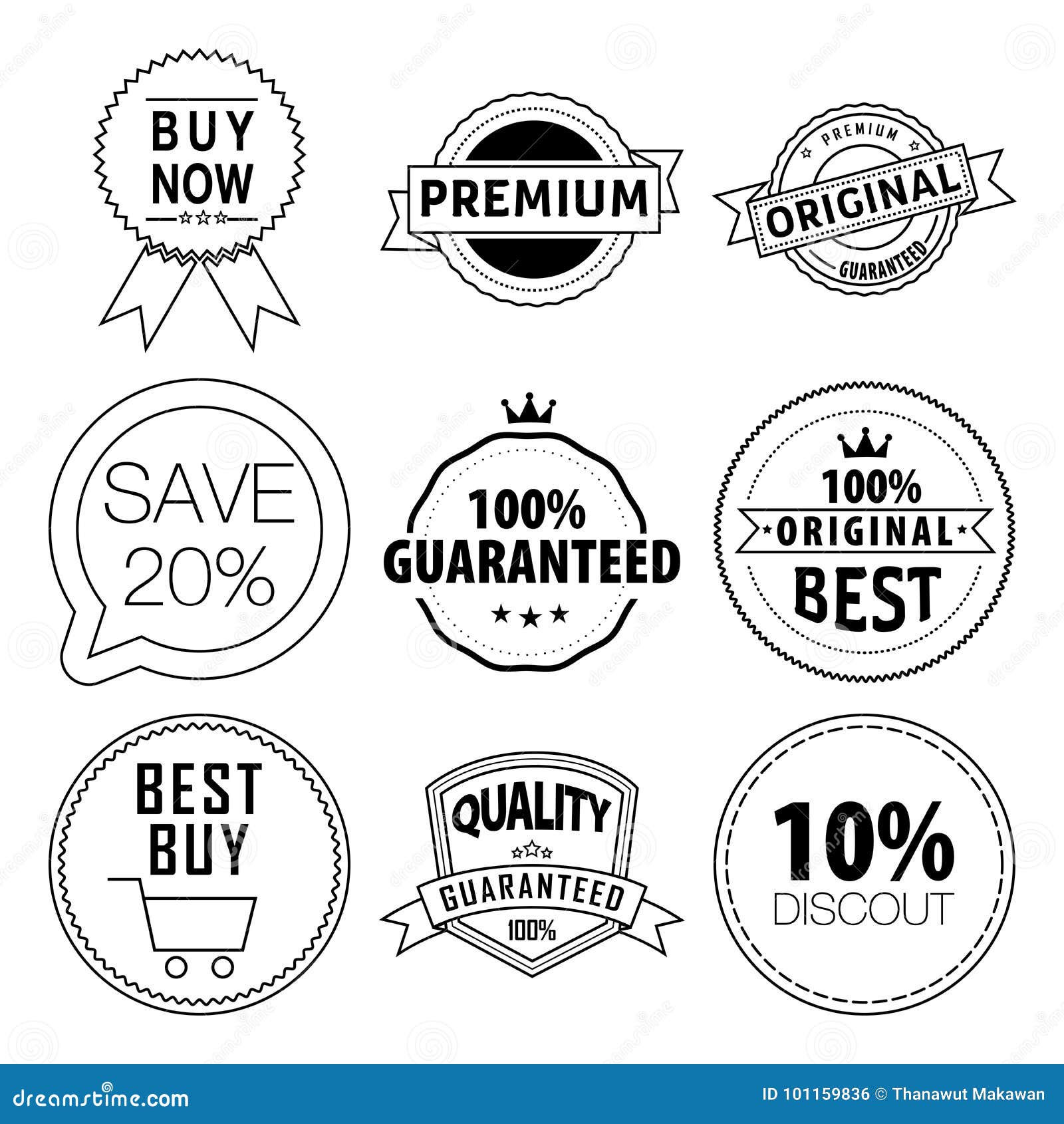 Vector set labels stock vector. Illustration of banner - 101159836