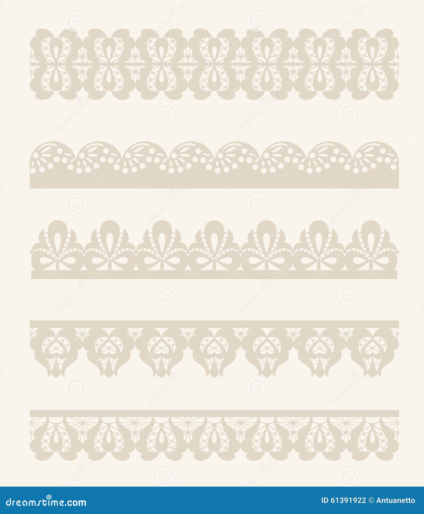 Vector Set of lace ribbons stock vector. Illustration of decorate ...