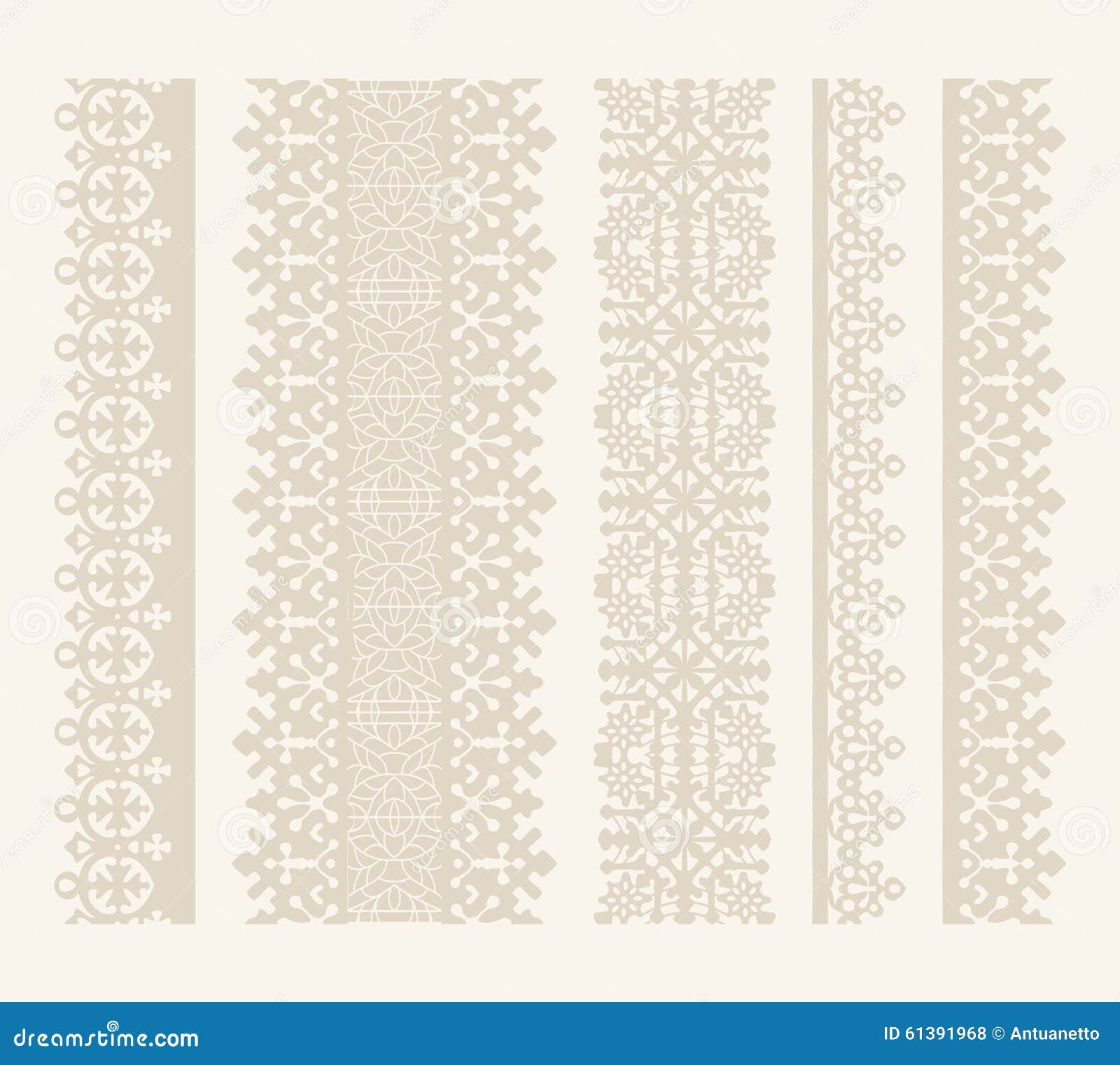 Vector Set of lace ribbons stock vector. Illustration of beauty - 61391968