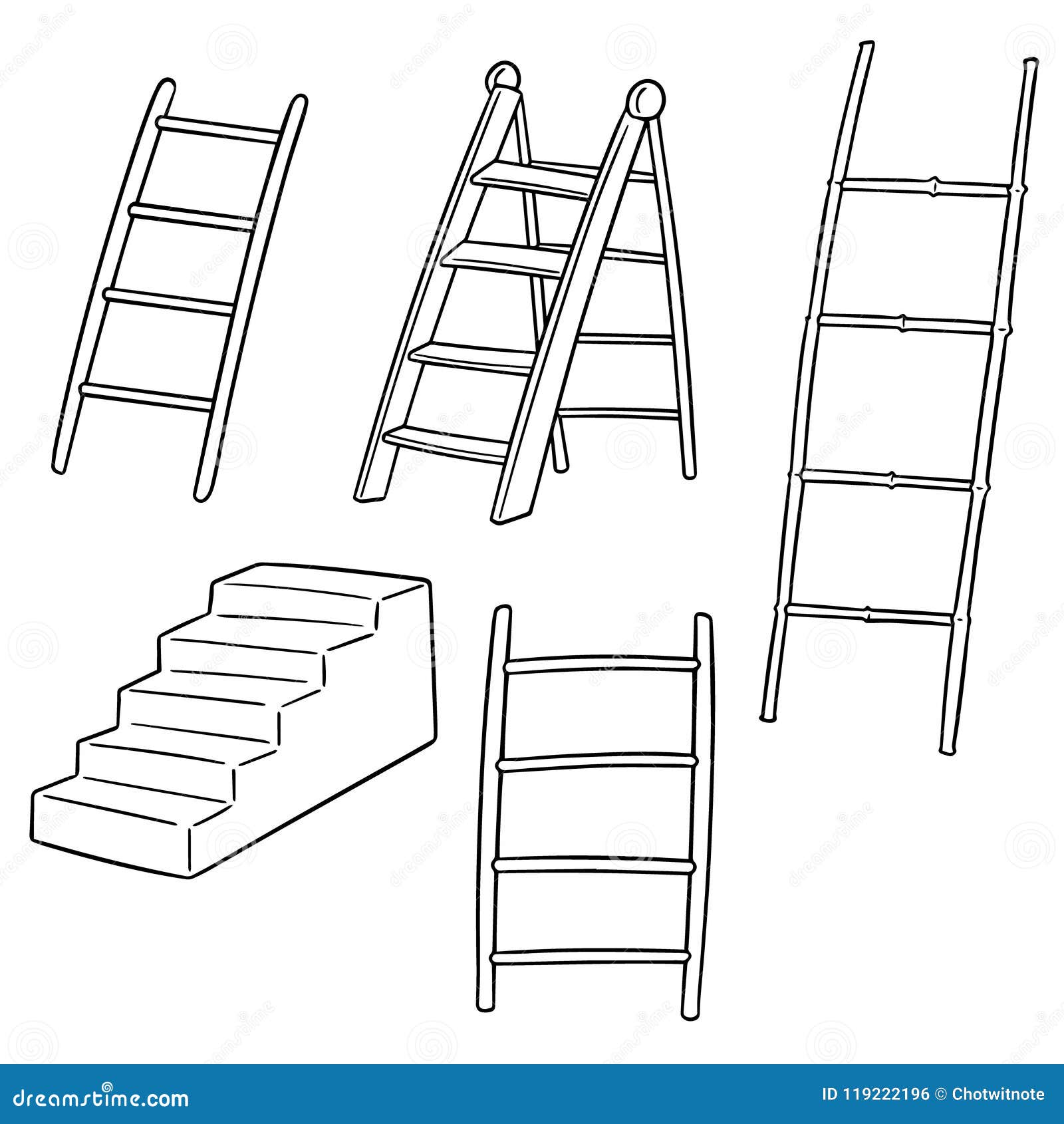 Vector set of ladder stock vector. Illustration of ladder - 119222196