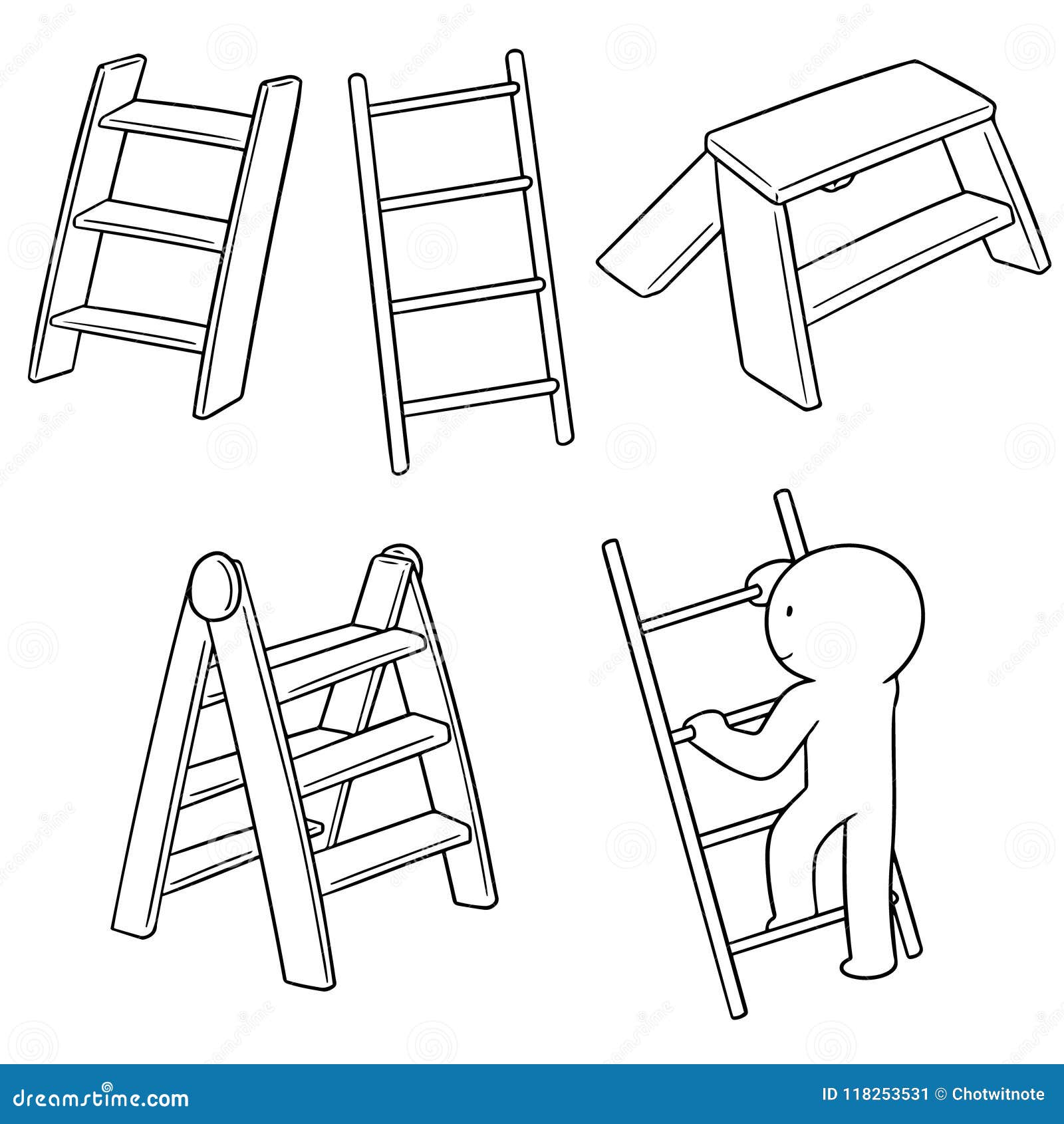 Vector set of ladders stock vector. Illustration of simple - 118253531